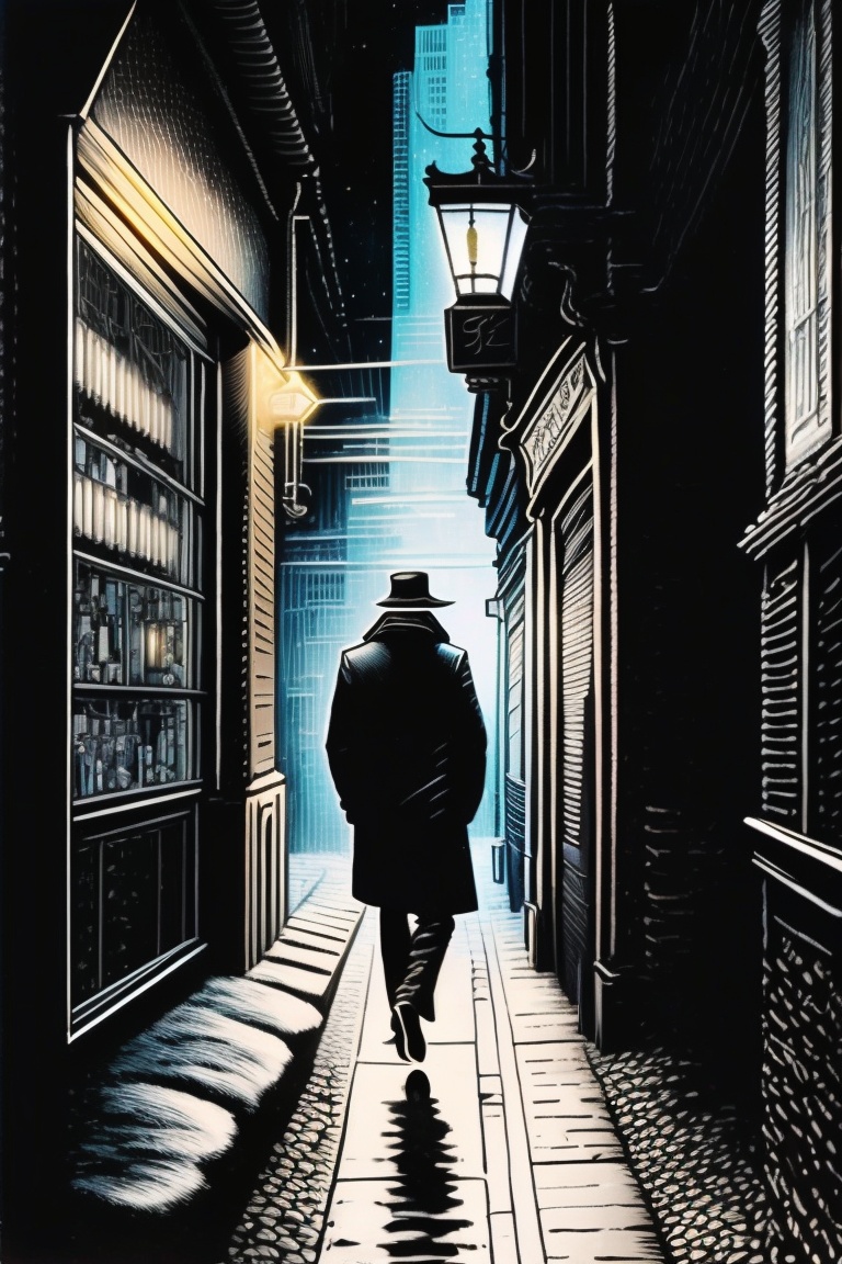 Lexica - 90s comic style environmental wide shot of sketchy alley at ...