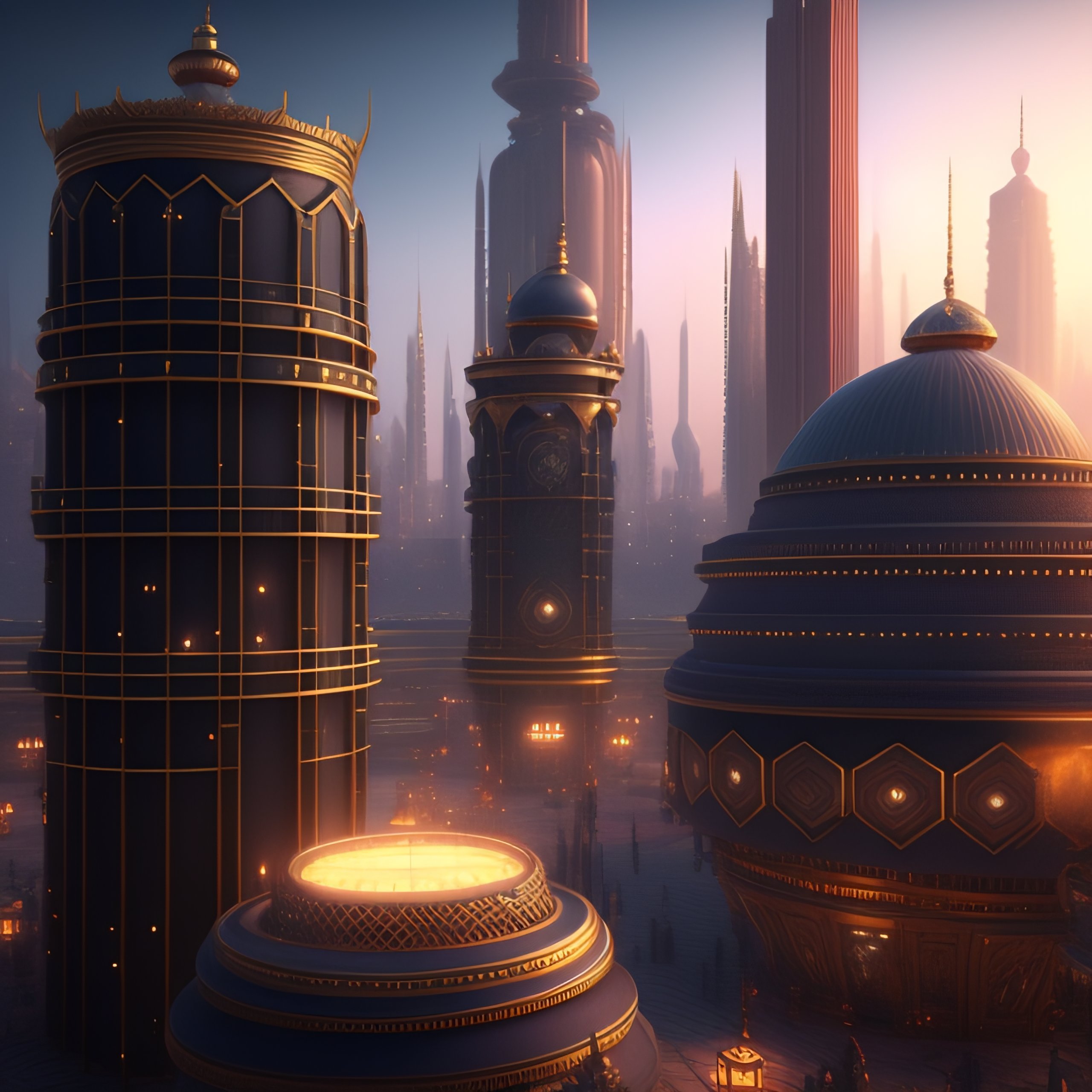 Lexica - Cyberpunk and steampunk ottoman city, 8k, redshift render