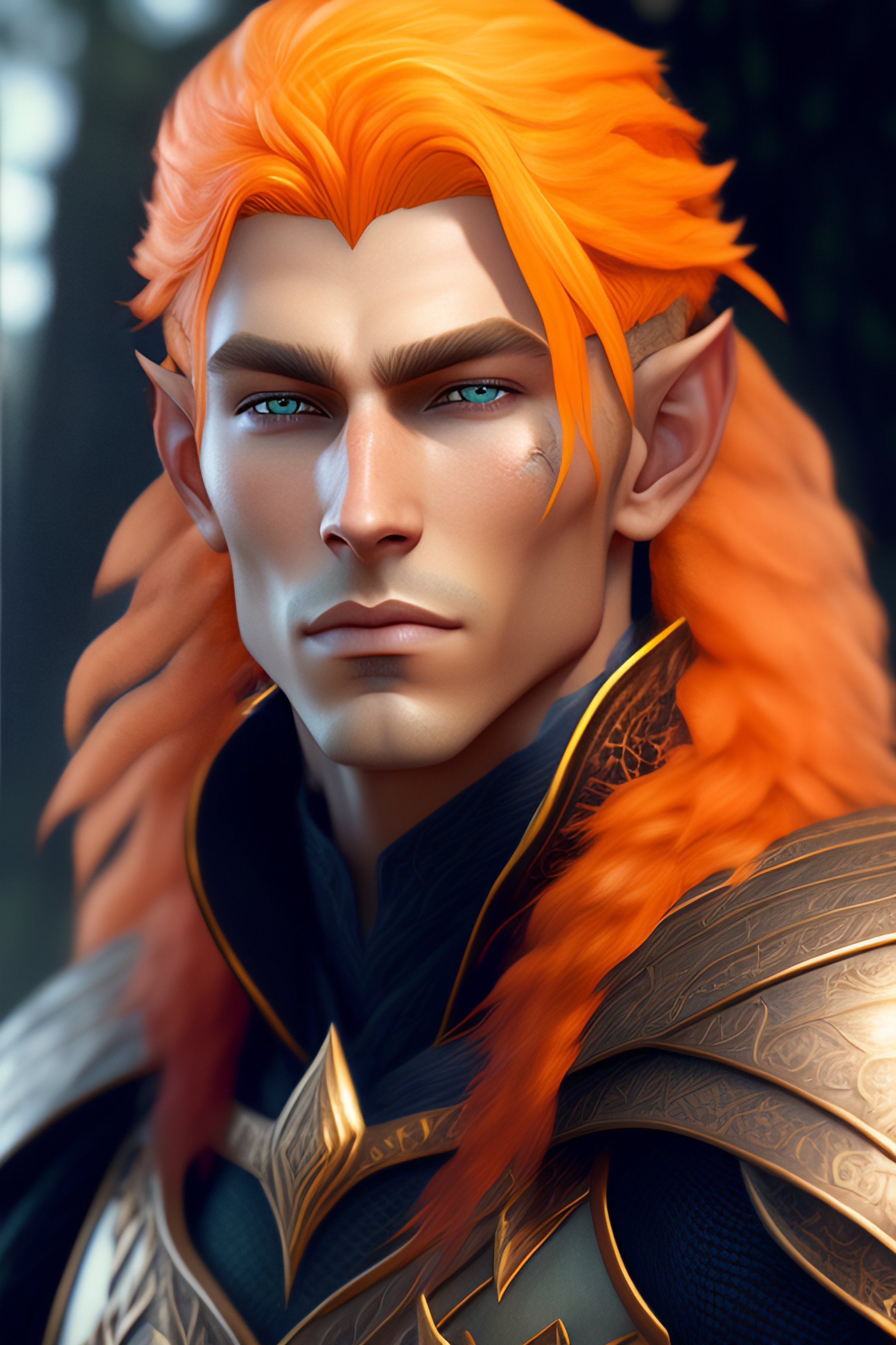 Lexica - Portrait painting of an elven eladrin young man with short ...