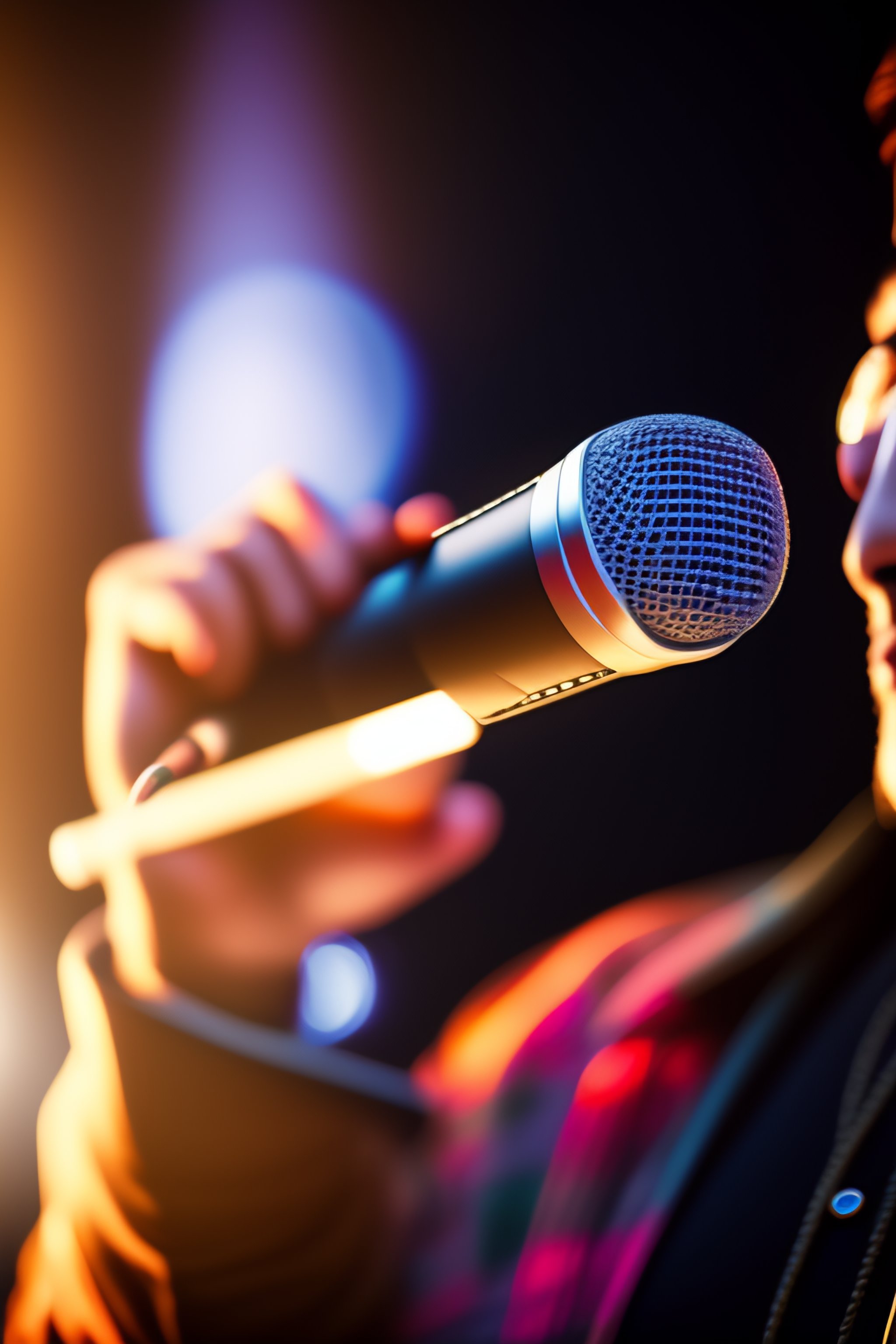 Lexica - Twitch streamer holding microphone