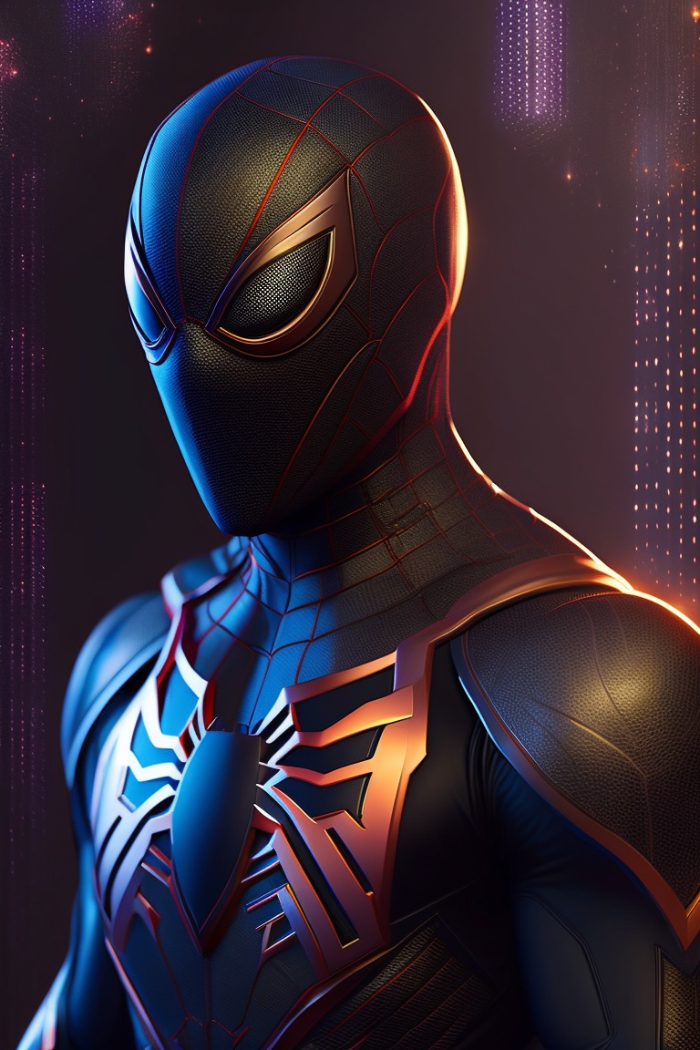 Lexica - Spider-man, all black suit, dark, highly detailed, webs, movie ...