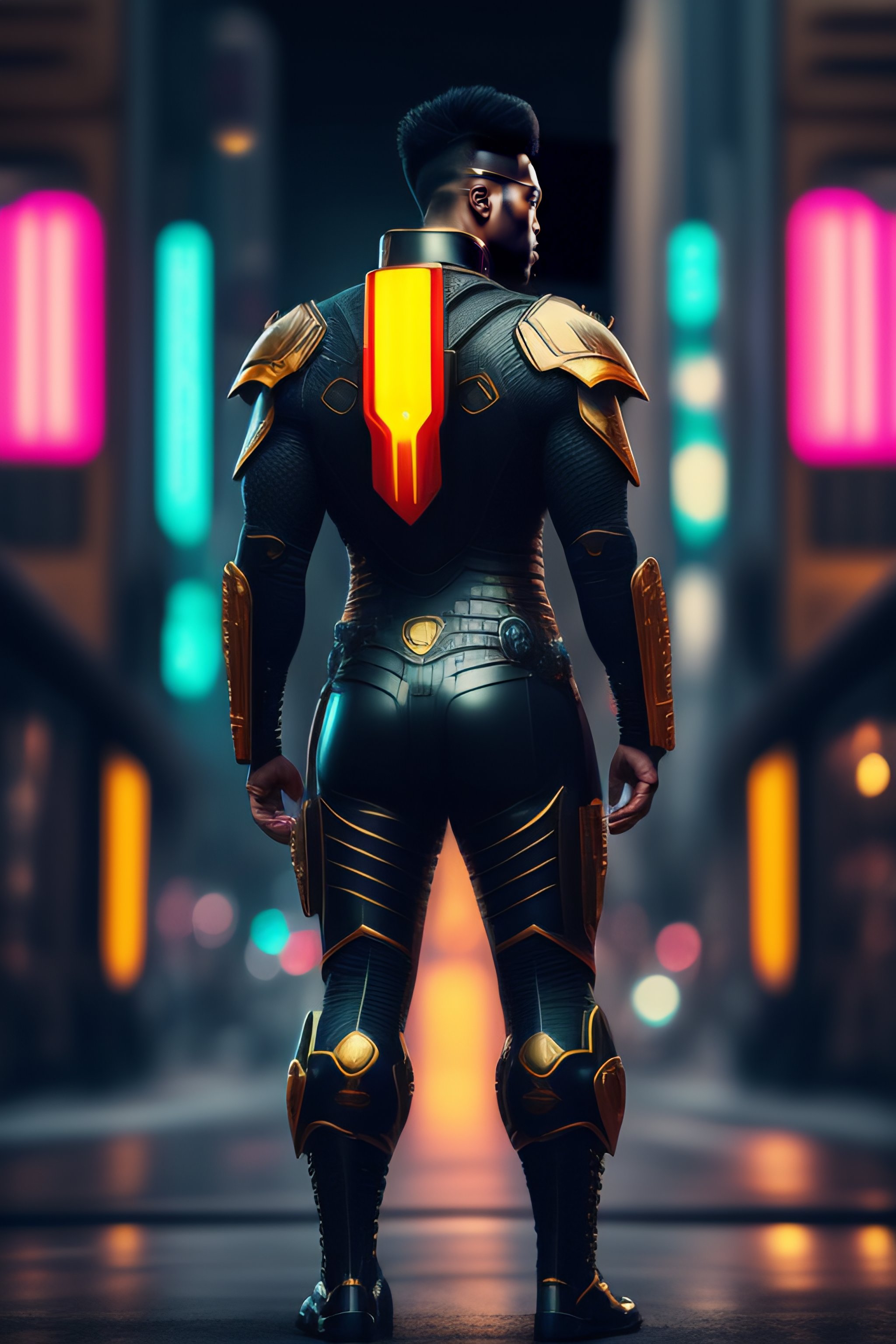 Lexica - Side body,male armour,cyberpunk city