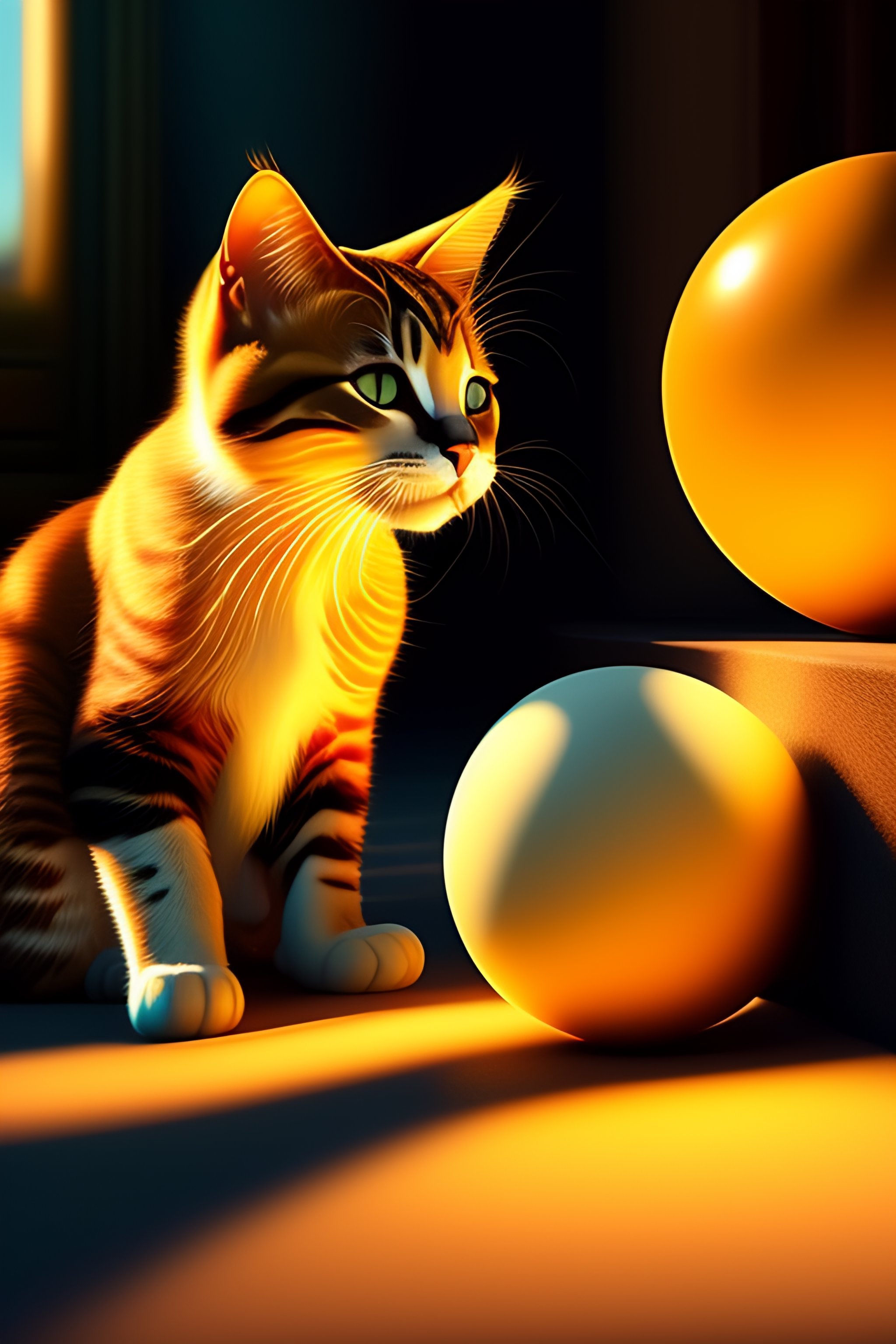 Lexica - Two cats playing with a ball, DreamWorks animation, beauty ...