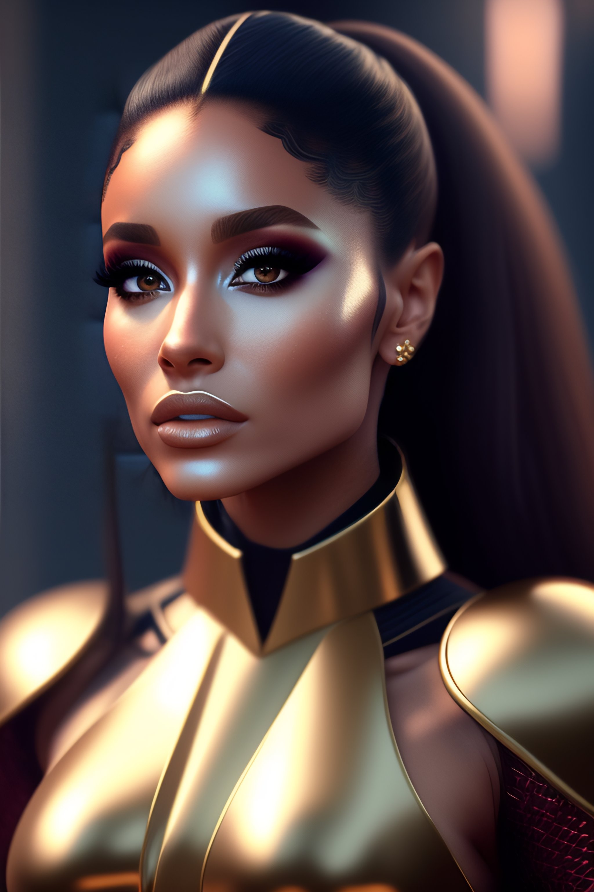 Lexica - Ariana Grande wearing fantasy battle armor by Ilya Kushvikov ...
