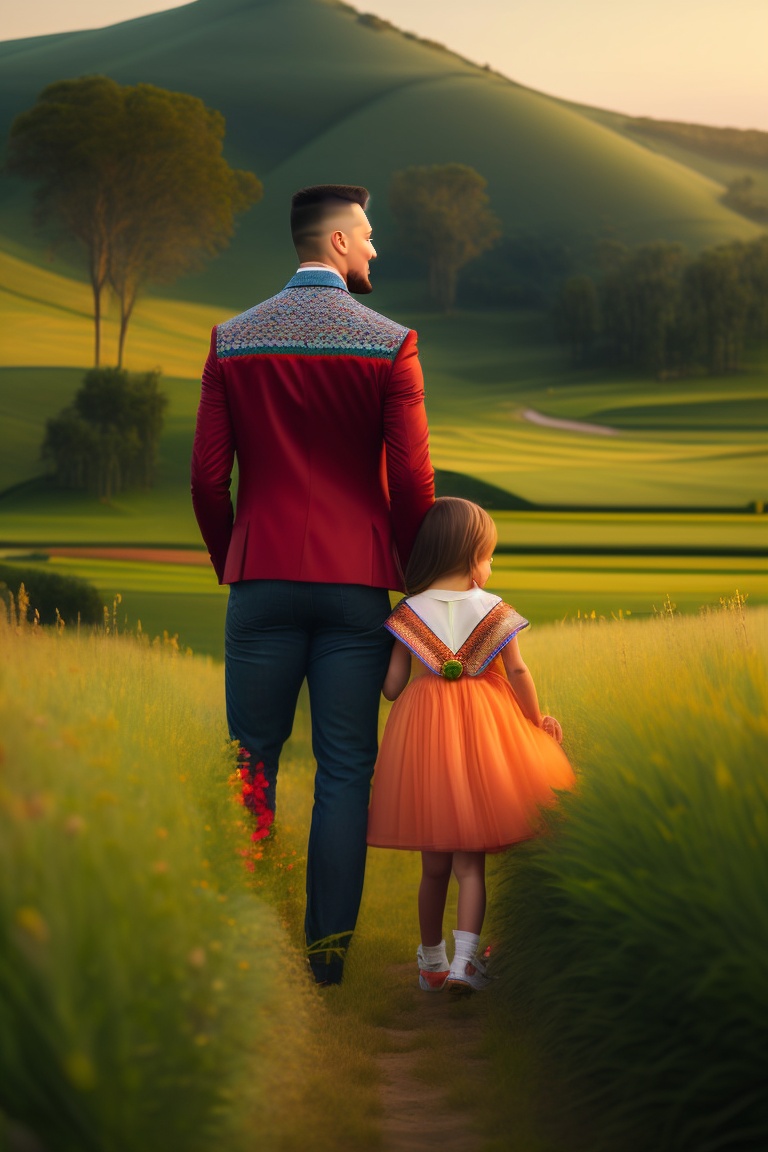 Lexica - Modest family, surrounded by vast green fields and the serene ...