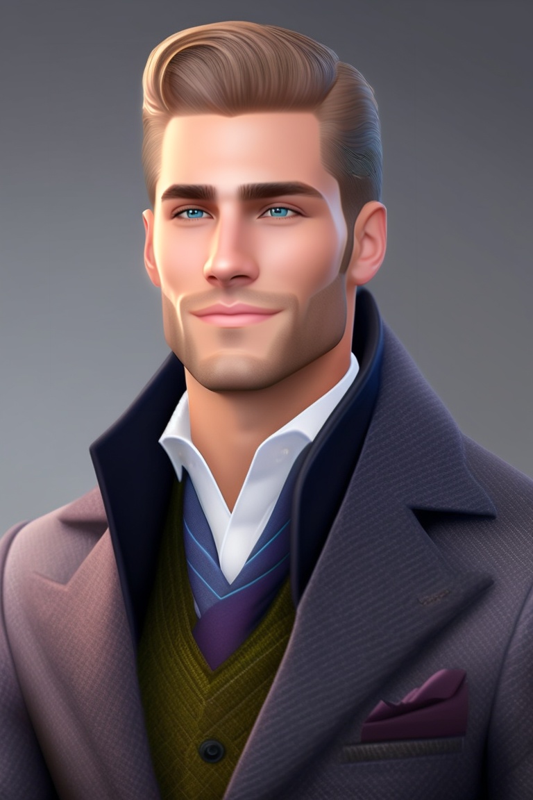 Lexica - Handsome boy, light beard, for news talker