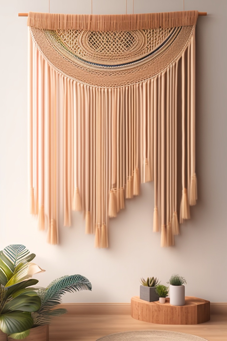 Lexica - Beautiful big macrame wall hanging, ultra hq photo, matte ...