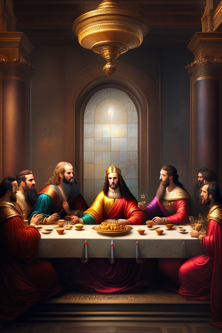 Lexica - Leonardo da Vinci's painting "The Last Supper", Cyberpunk