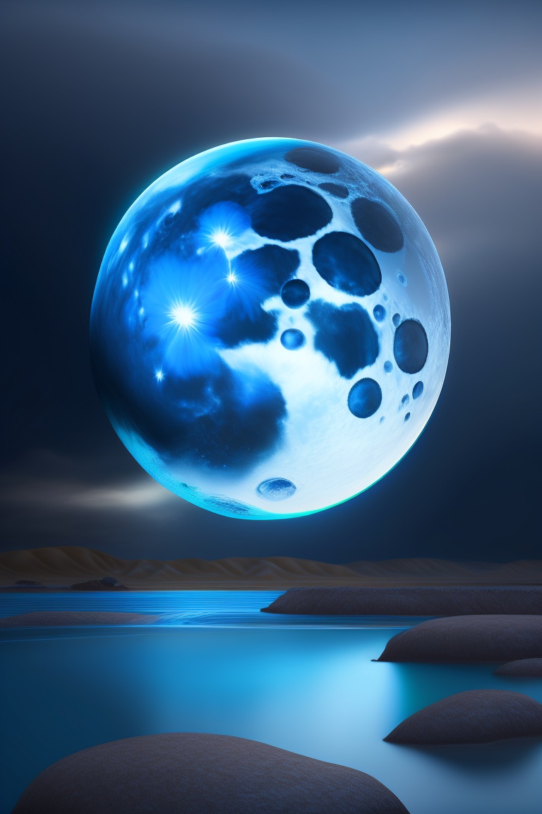 Lexica - Photorealistic blue moon, melting