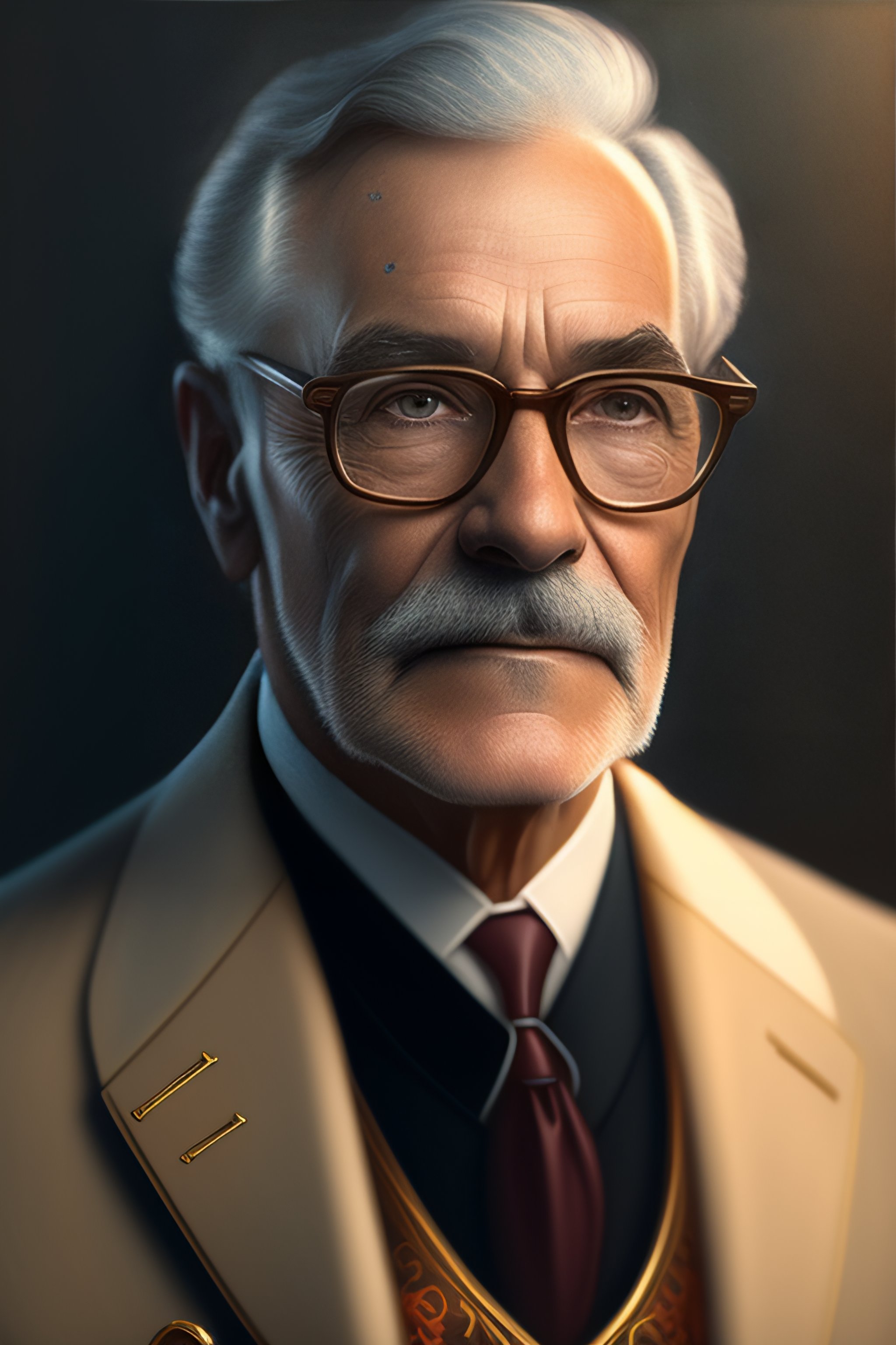 Lexica - Portrait of a old parapsychologist, 1920, with used suit ...