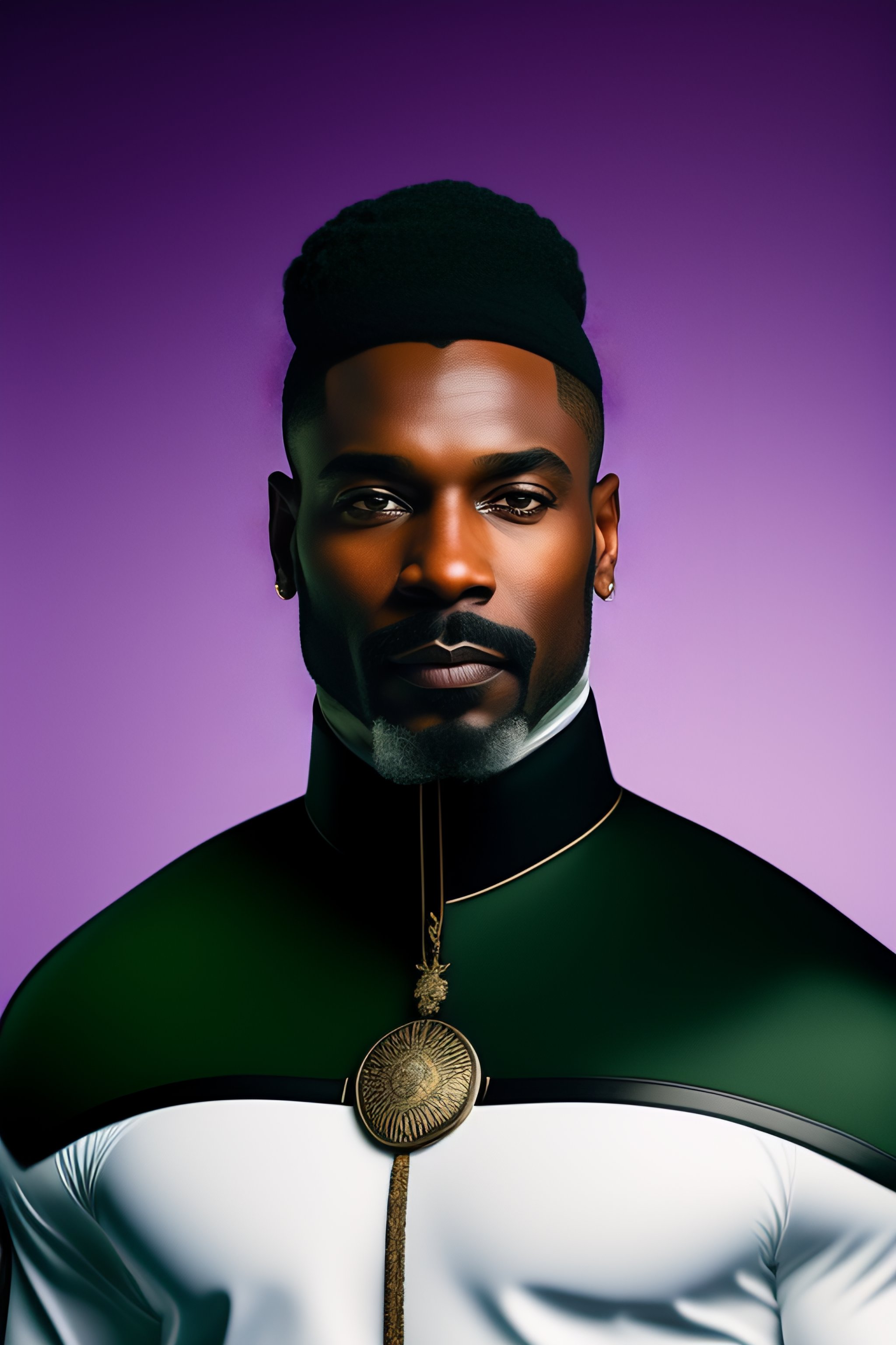 Lexica - A portrait photo of a deep black man with brown green eyes ...