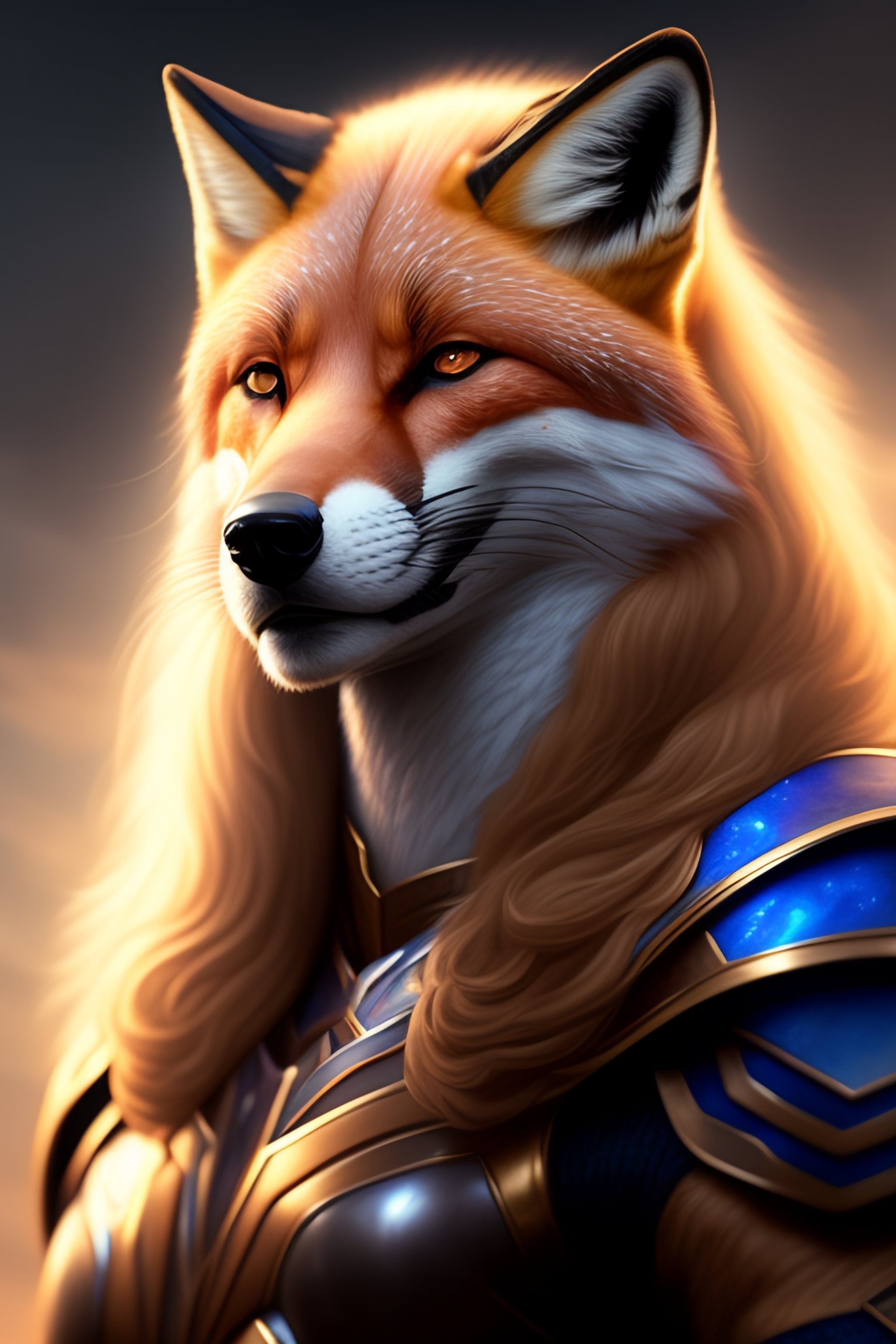 Lexica - Fox as thor, realistic portrait, symmetrical, highly detailed ...