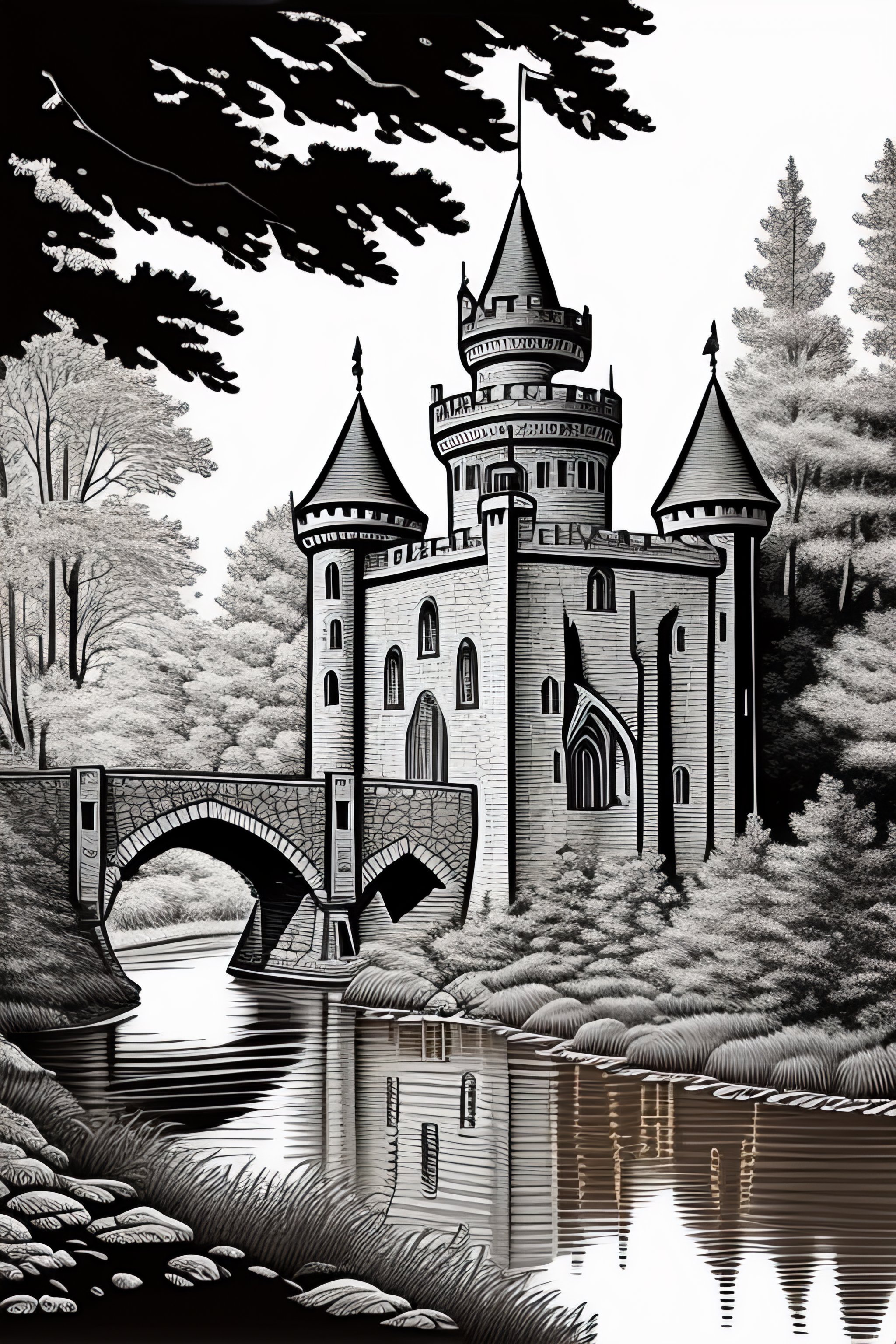 How To Draw A Castle With A Moat