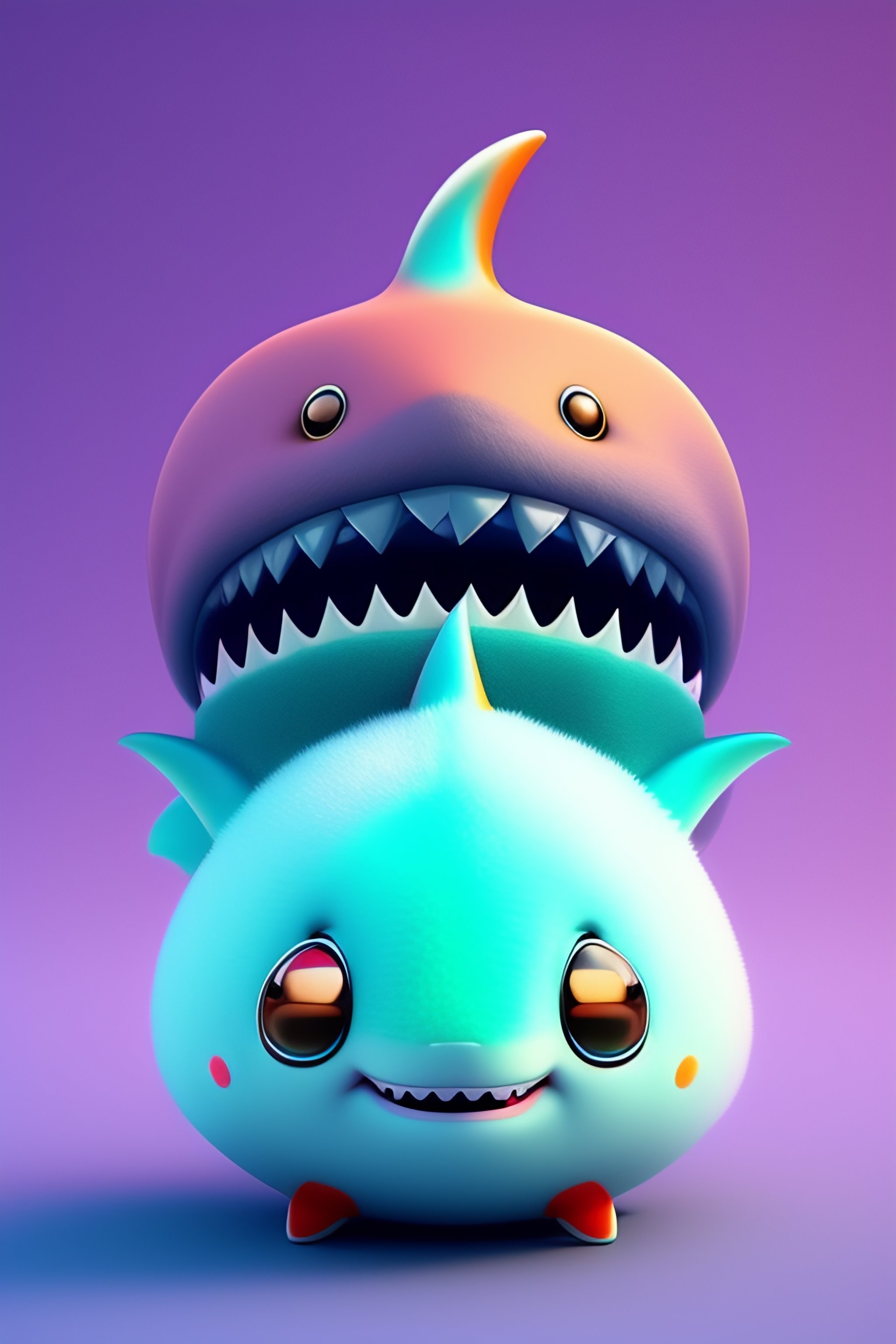 Lexica - Cute and adorable cartoon fluffy baby shark, fantasy ...