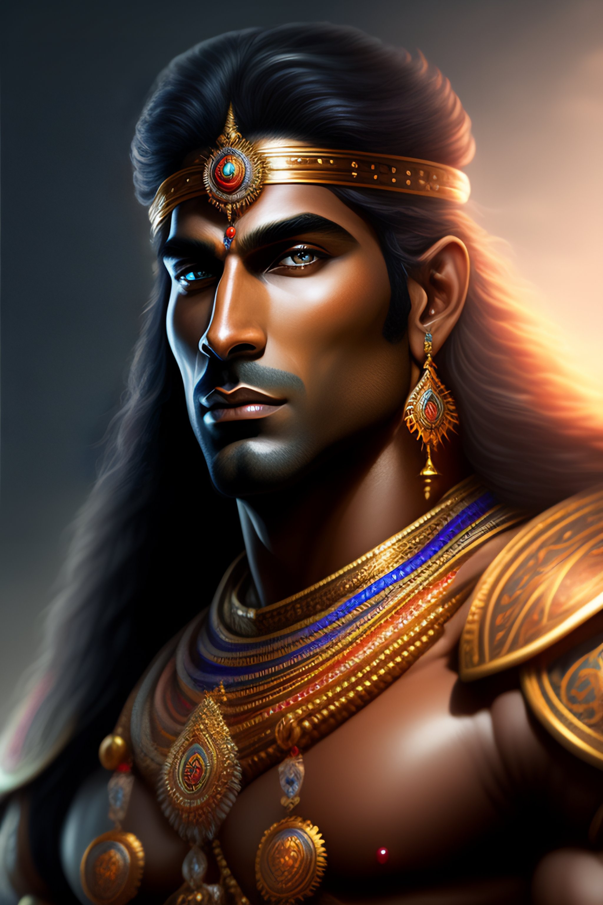 Lexica - Portrait of a Lord Shiva, fantasy, front light, intricate ...