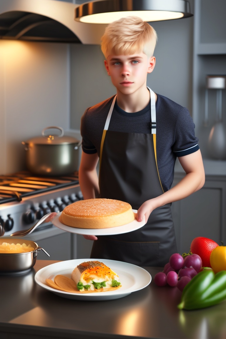 Lexica - A boy with short blond hair, emo, realistic, 8 k resolution ...