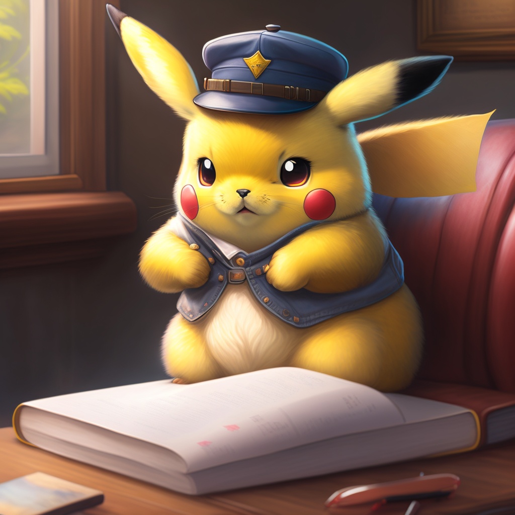 Lexica - Pikachu commiting tax fraud, paperwork, exhausted, cute ...