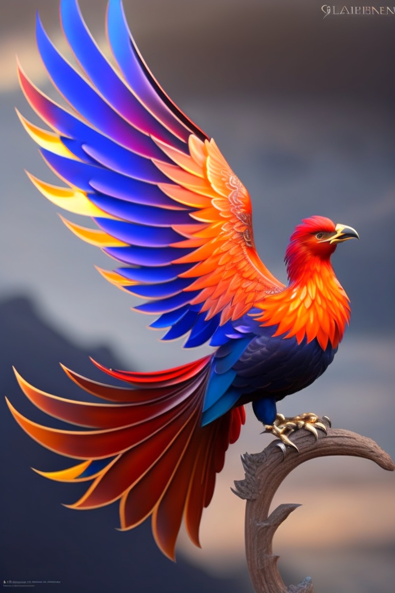 Lexica - Majestic realistic phoenix with its wings spread wide ...
