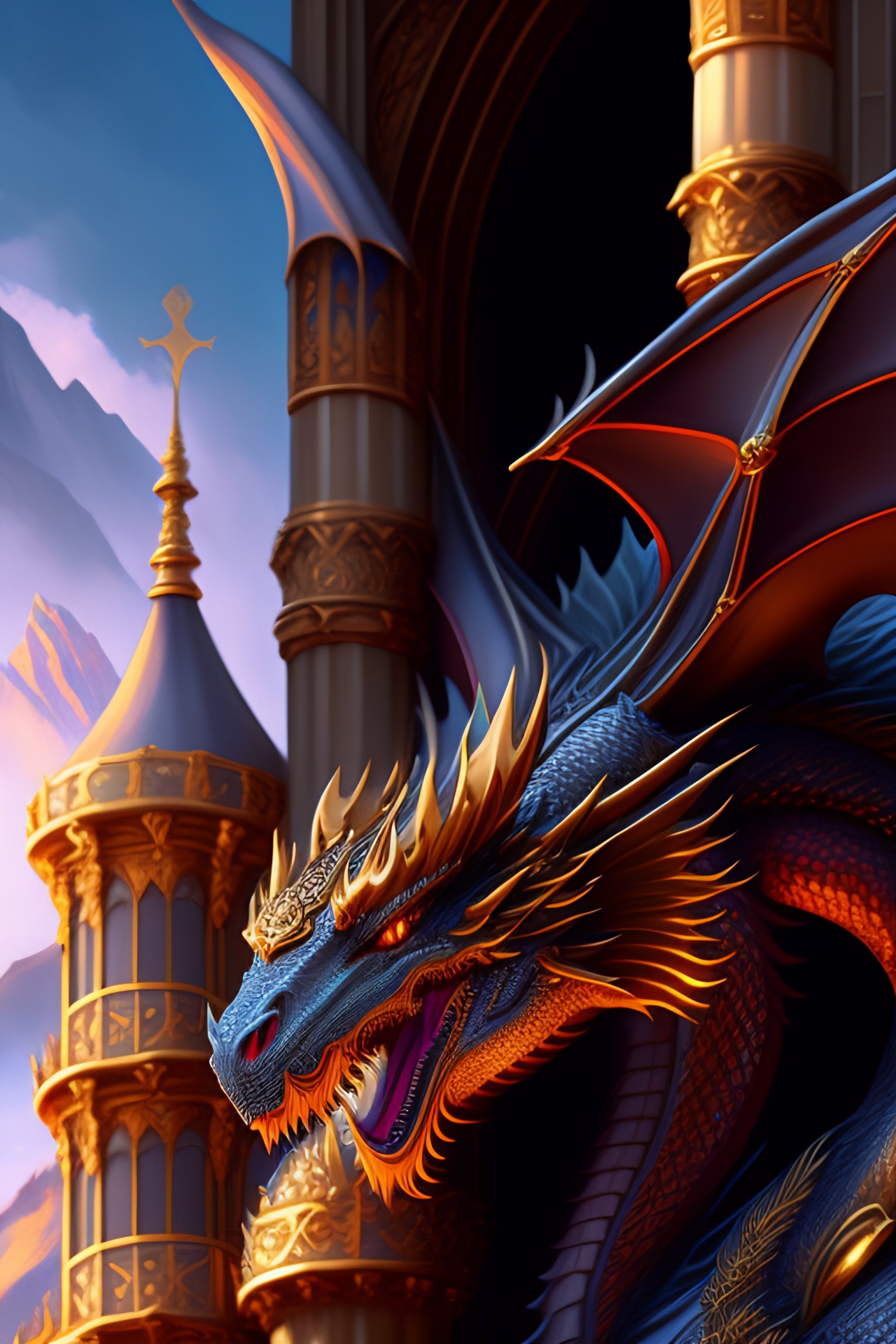Lexica - Dragon, intricate, elegant, highly detailed, centered, digital ...