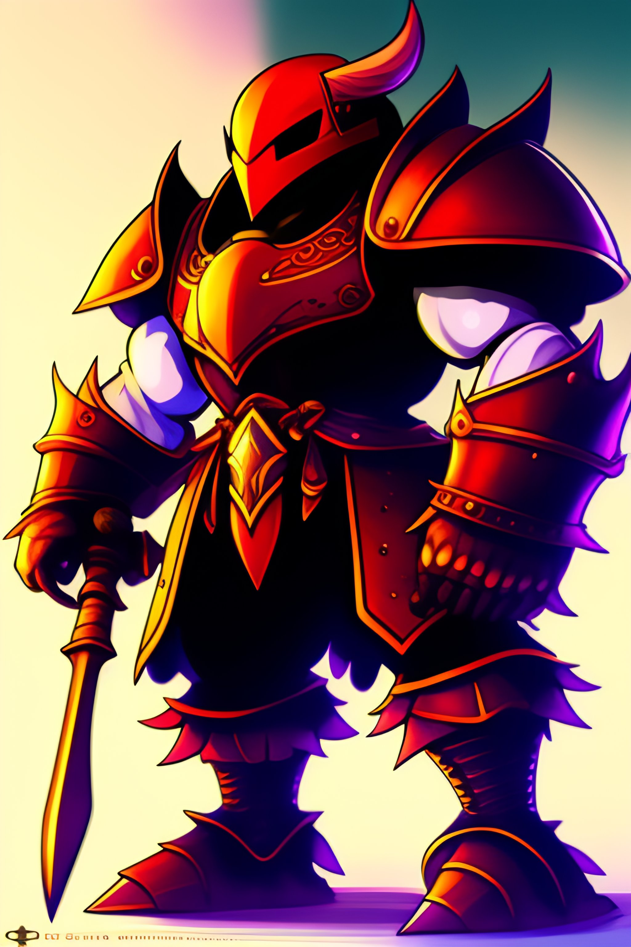 Lexica - Shovel knight boss concept art color full