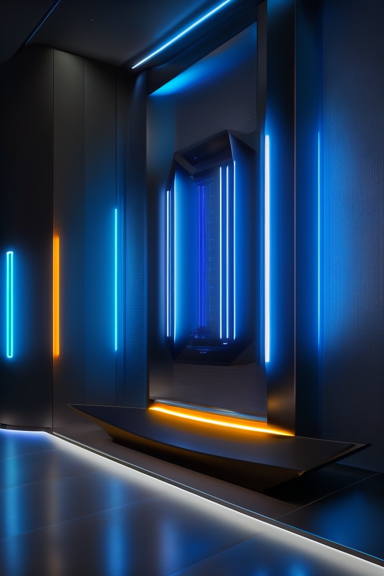 Lexica - Lighting Effects: Sleek light beams, bright blue lights ...