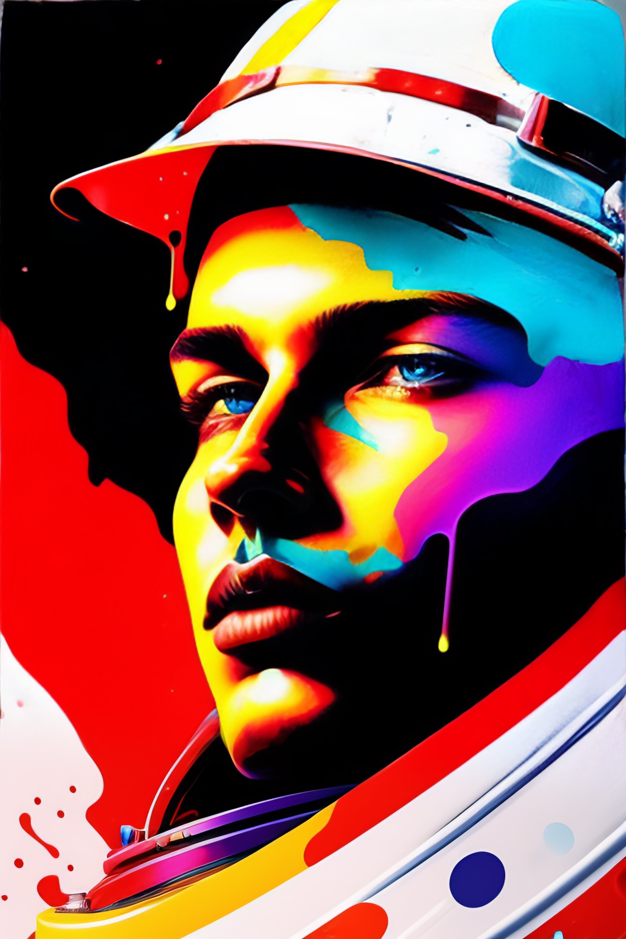 Lexica - Artistic, colorful, paint dripping, face melting off, paint ...