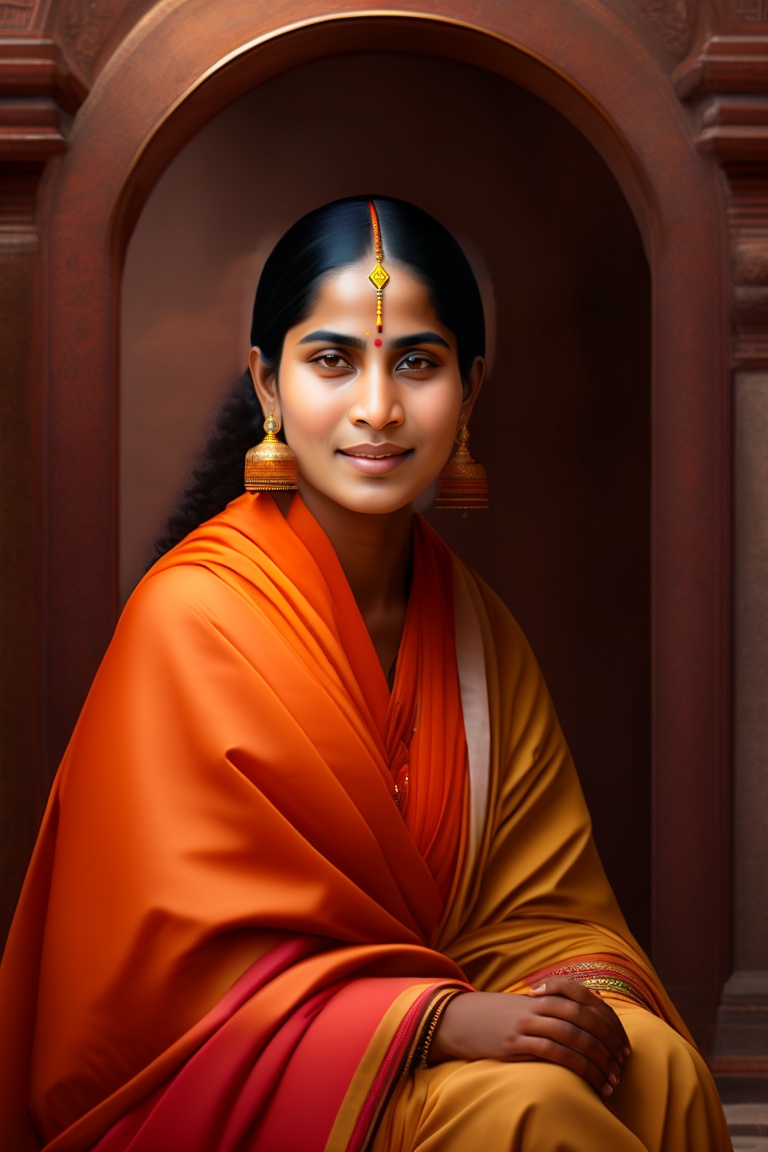 Lexica - An Indian female monk giving life advise,