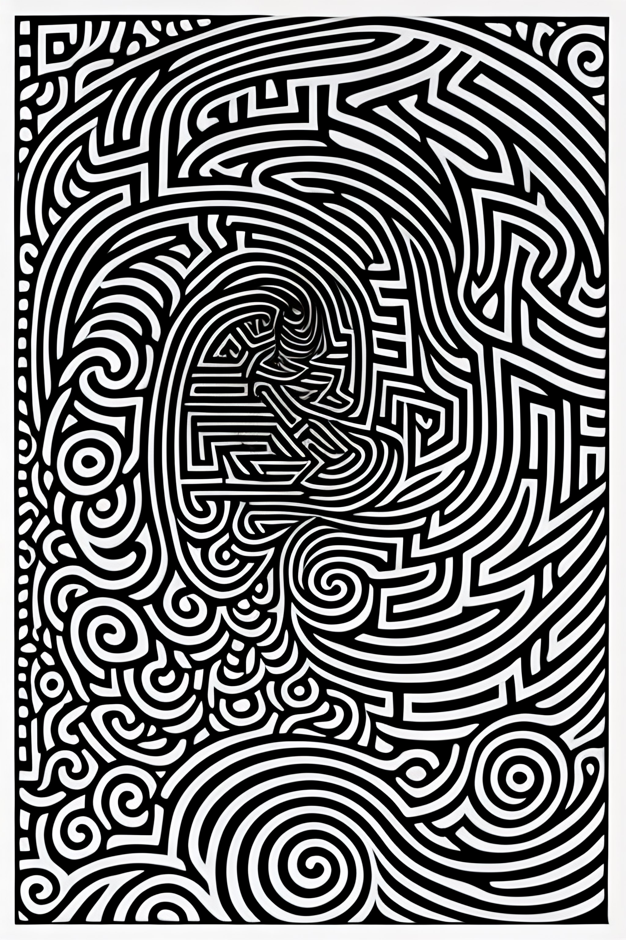 Lexica - Line art zentangle labyrinth