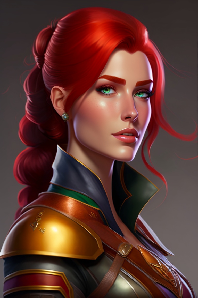 Lexica - Half elf, rogue, female red head.