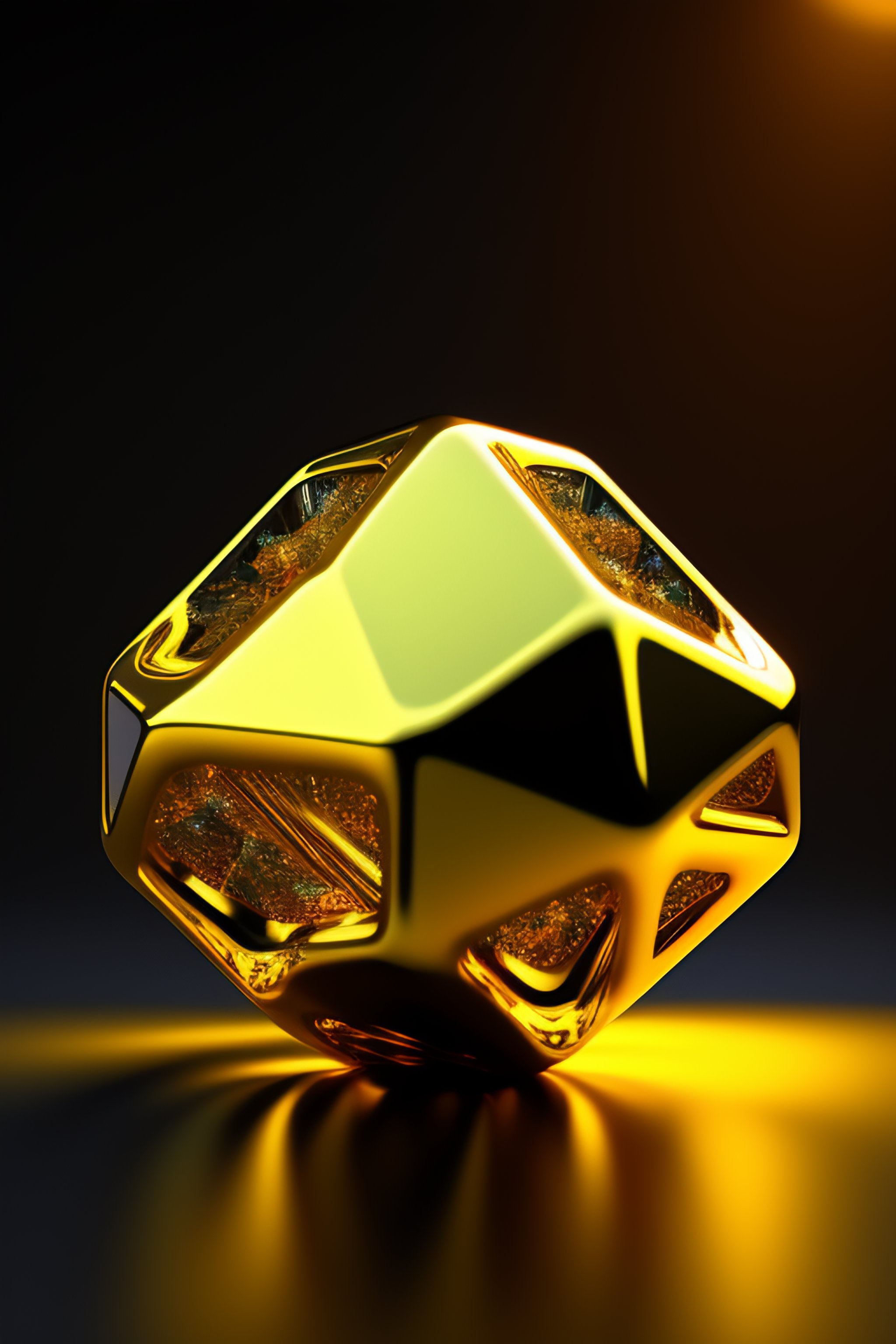 Lexica - A photorealistic render of a metallic crystalline neotribal ...