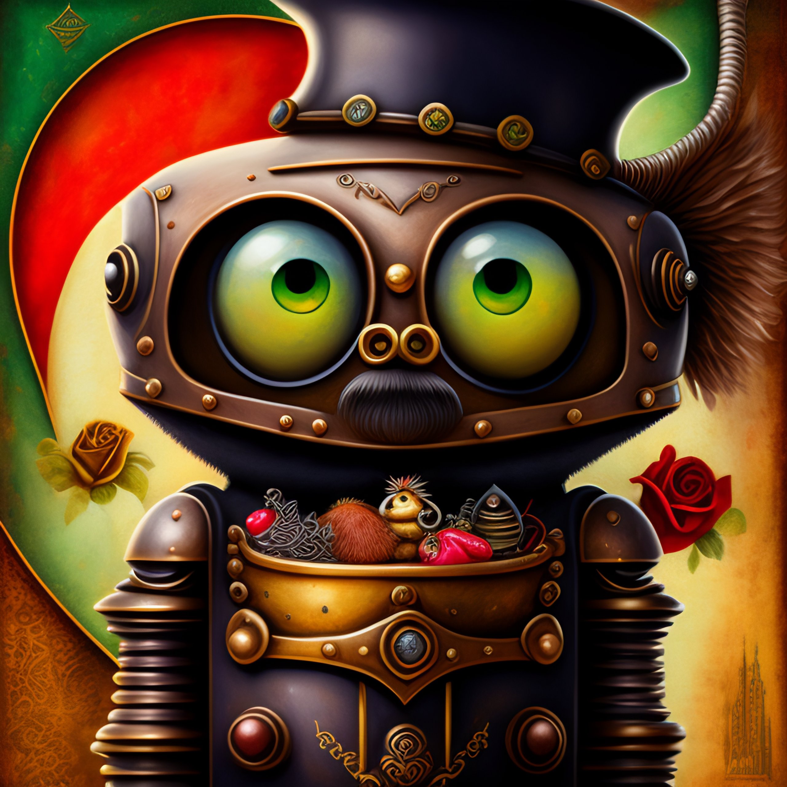 Lexica - Robot gnome monster antique valentines mixed media collage ...
