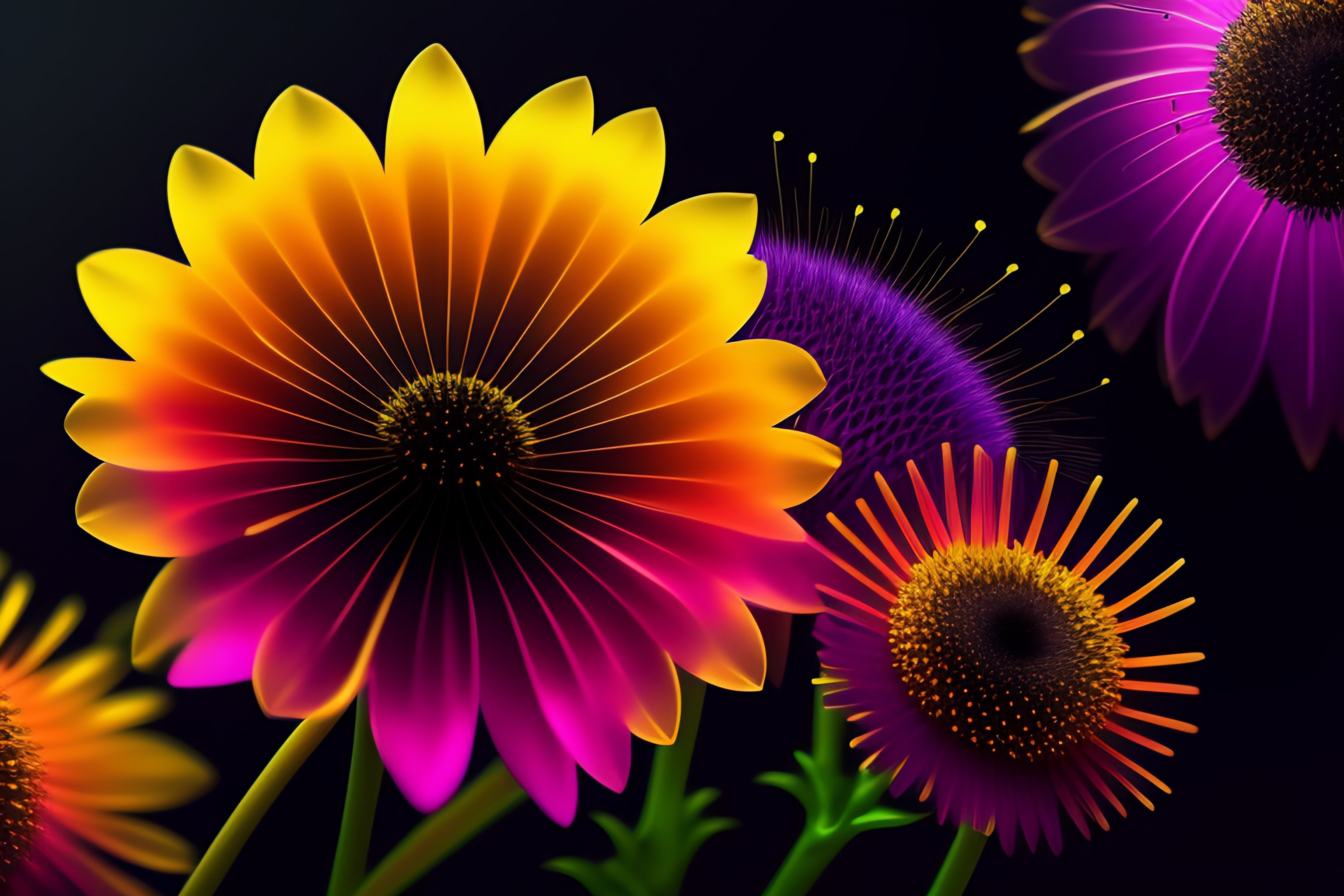 Lexica - Dark minimalist background with flowers dandelion splash ...