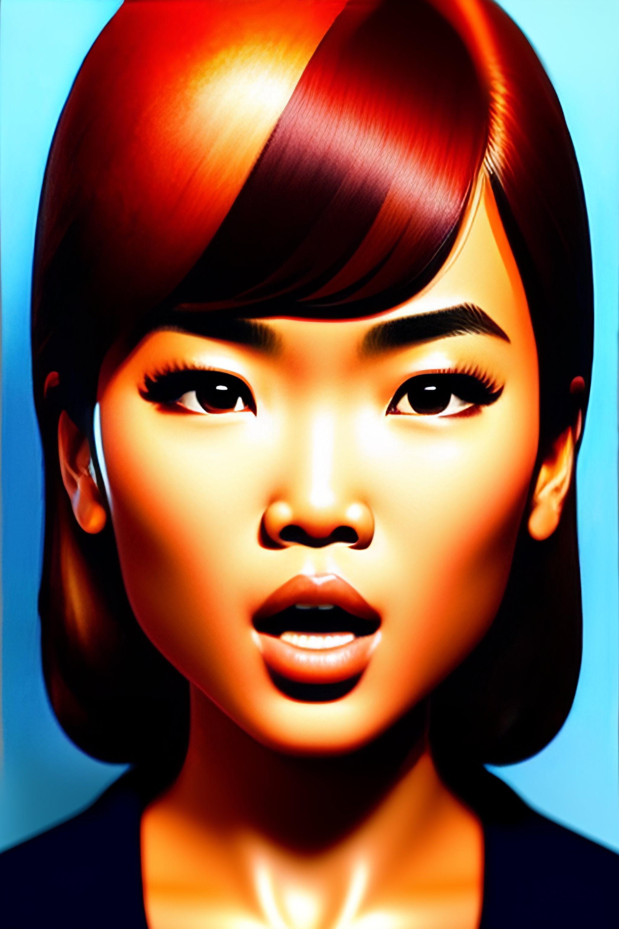 Lexica - Nintendo mii face portrait with mouth slightly open, looking ...