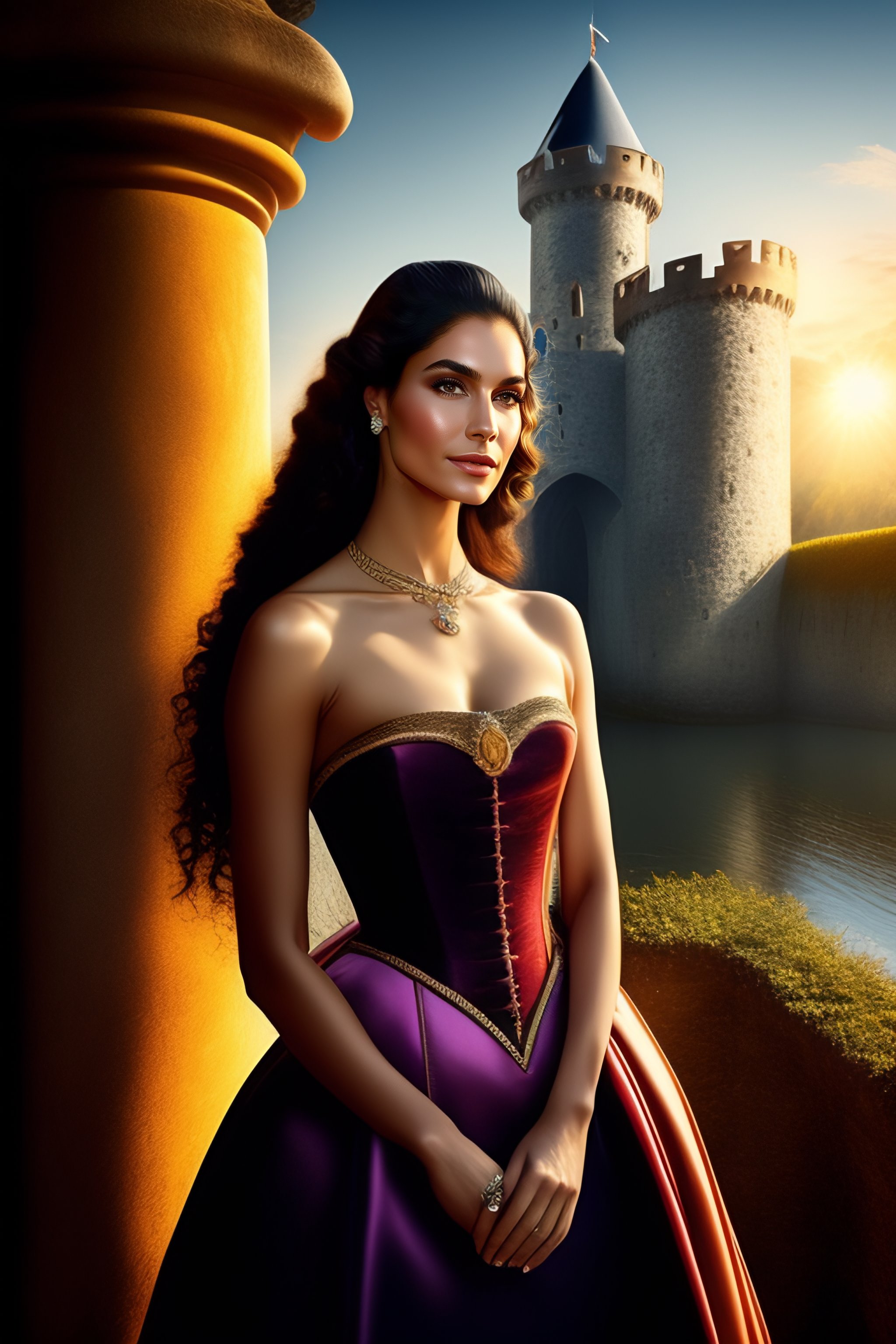Lexica - Marina Moschen in medieval style, castle, sun