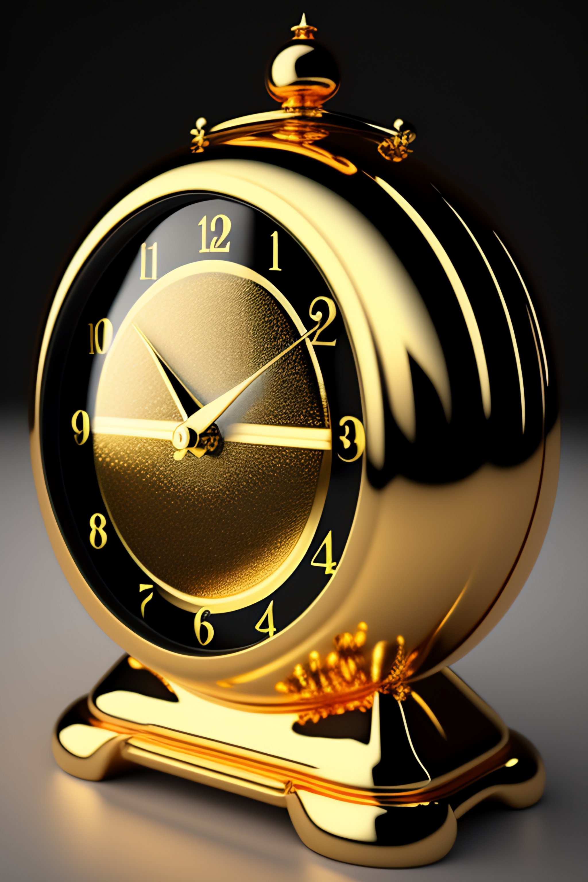 Lexica - Gold and black clock, ultra realistic, render, focus, 50mm