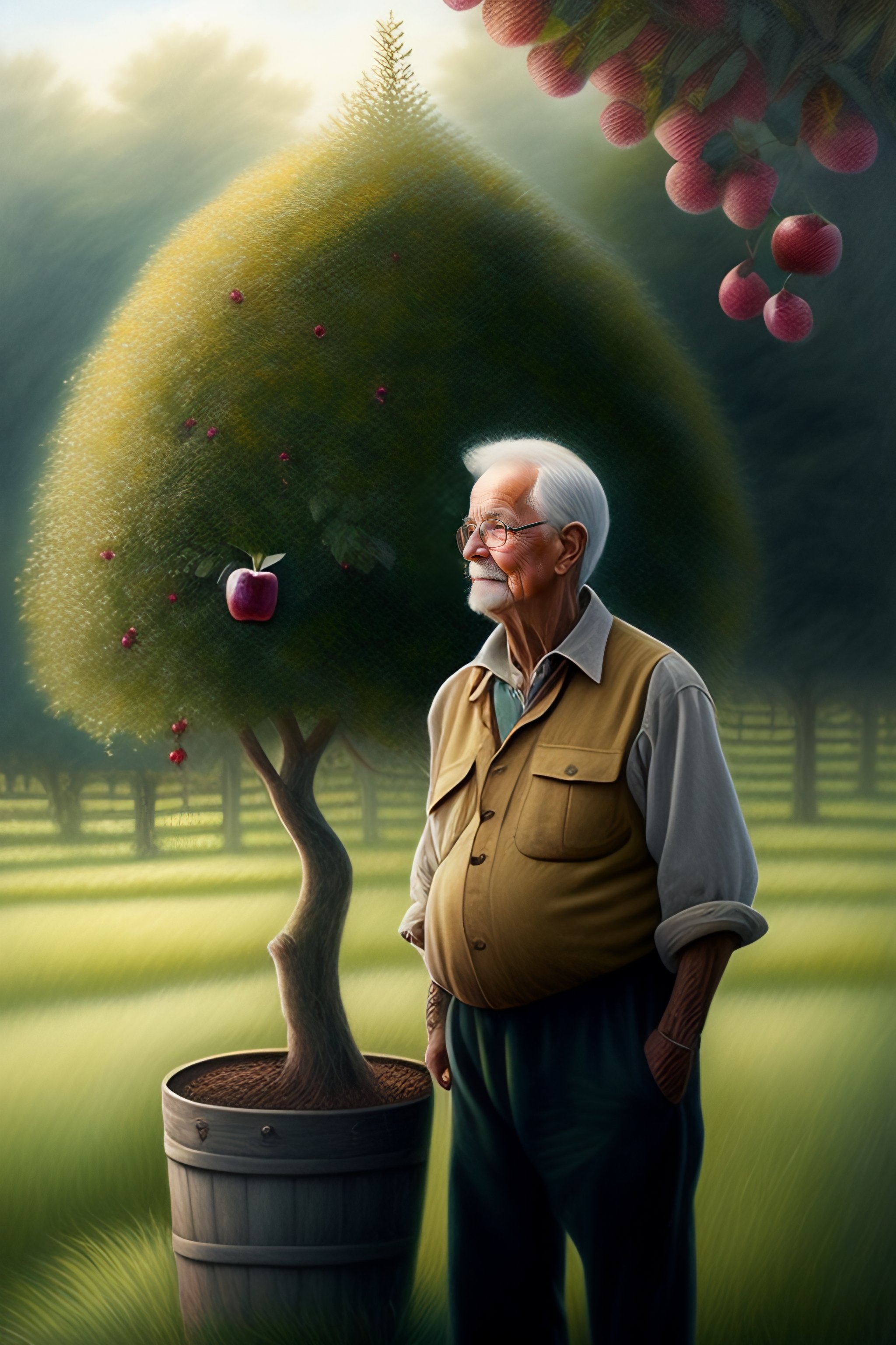 Apple Tree Pencil Drawing