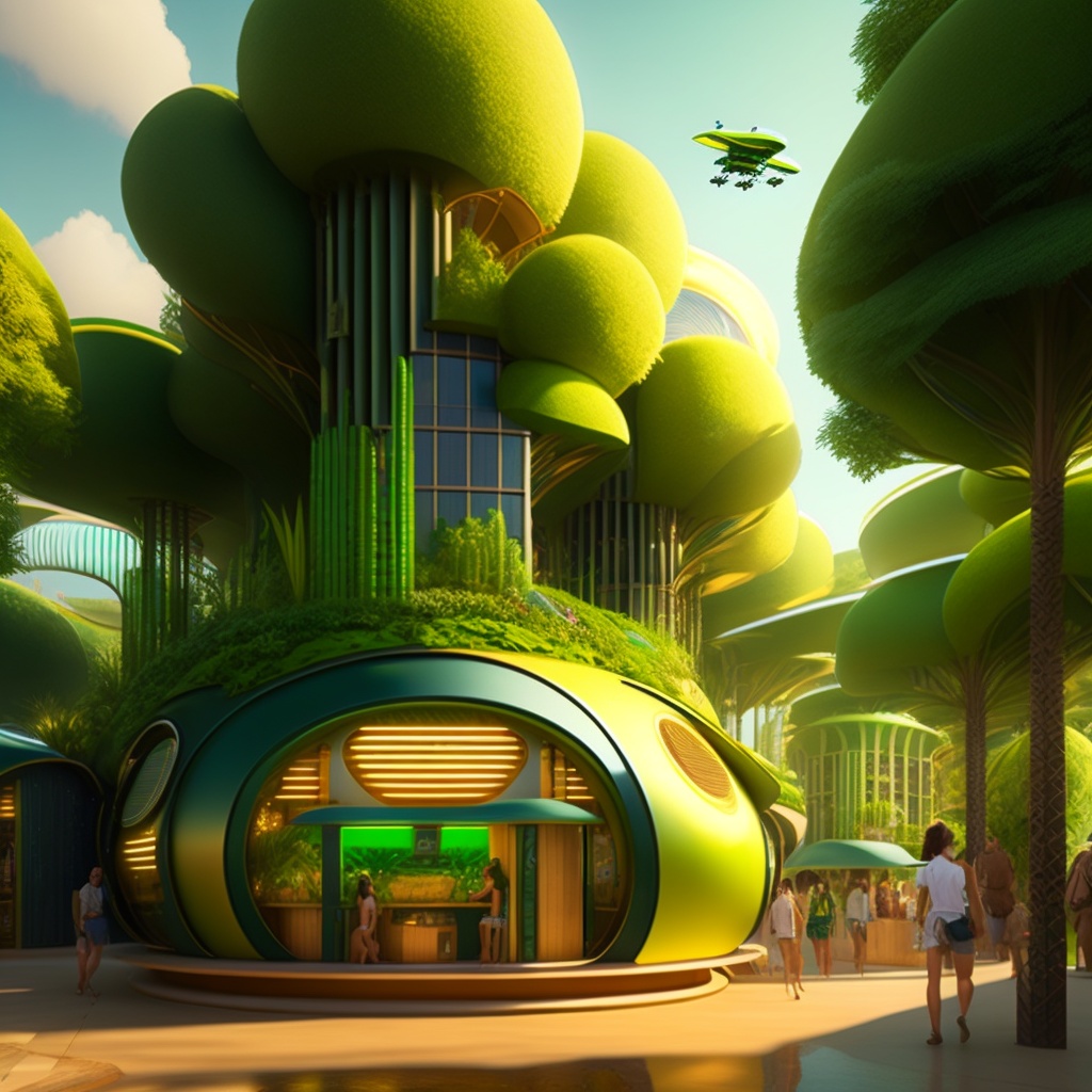 Lexica - A solarpunk community, thriving under the radiant sun, its ...