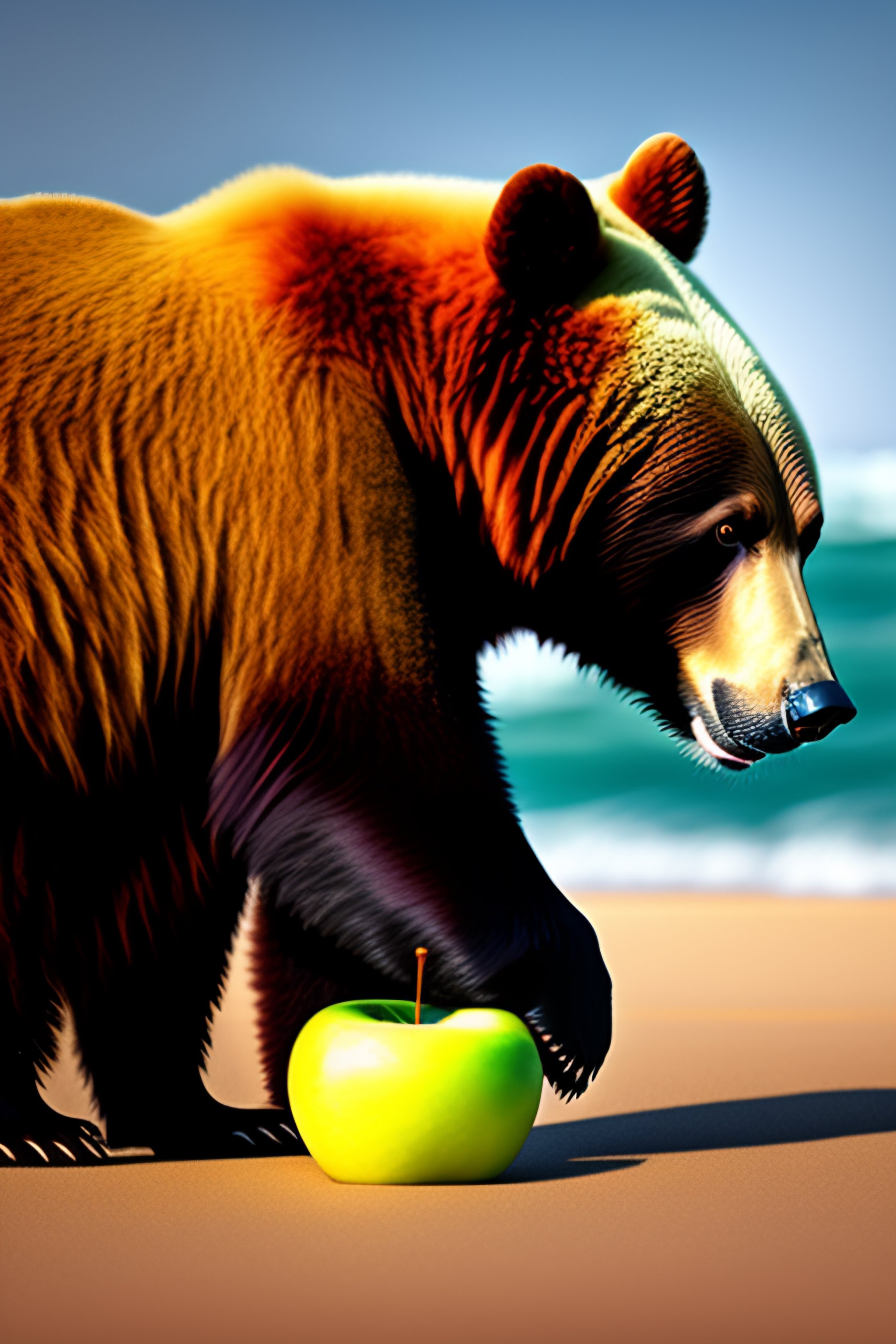 Lexica - Bear eating apple