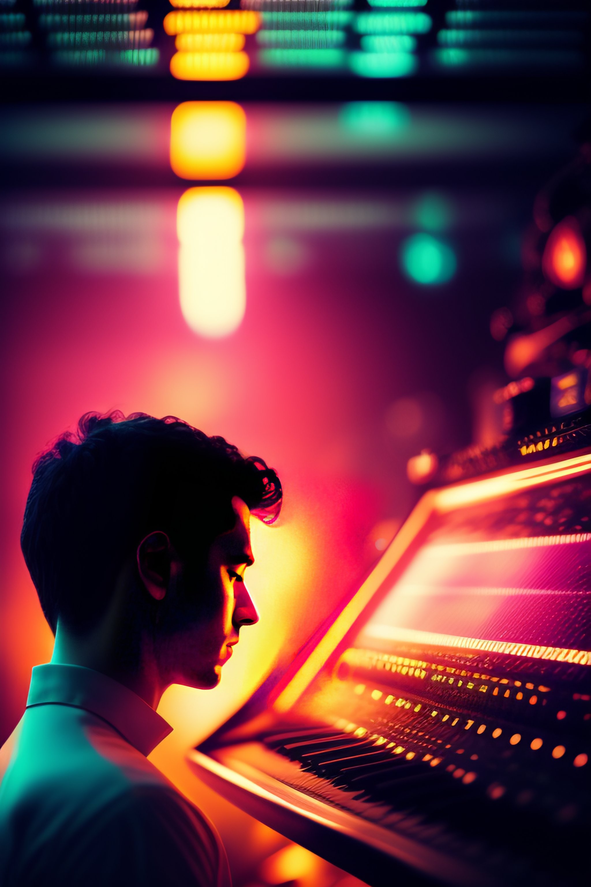 Lexica - Portrait of an electronic musician in a club