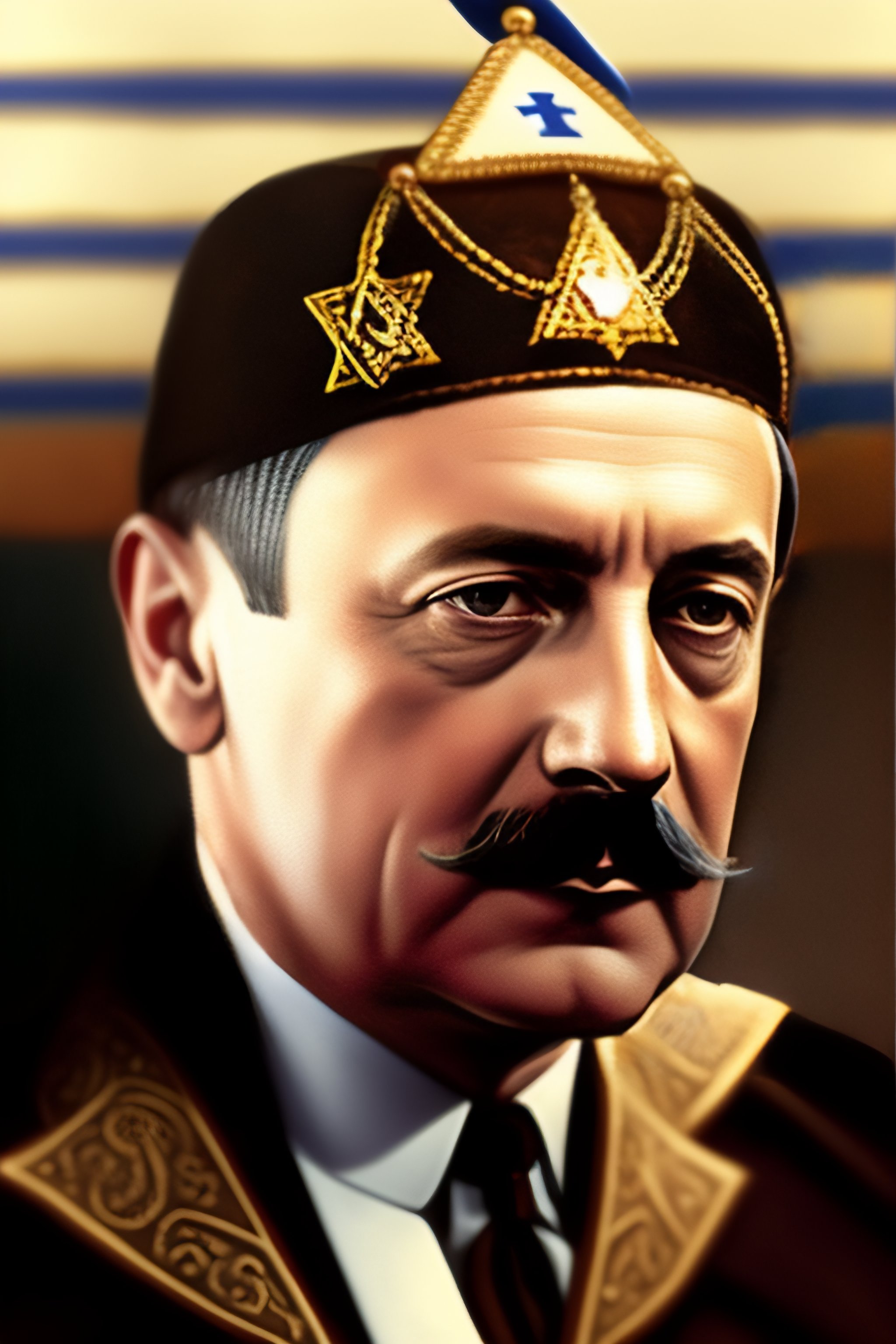 Lexica - Hitler as a jew with a kippah and sideburns and the star of ...