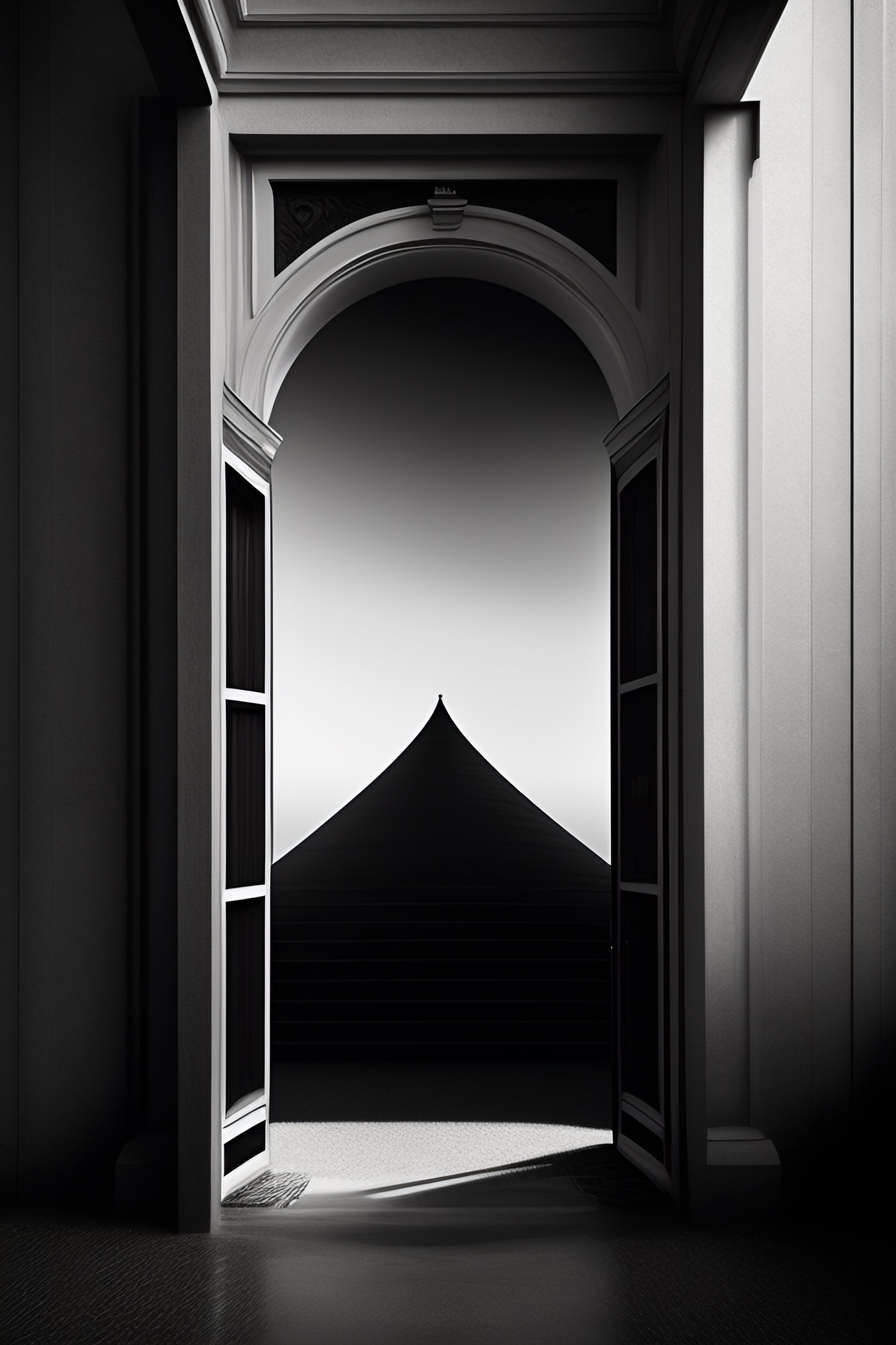 Lexica - Engraving liminal space black and white