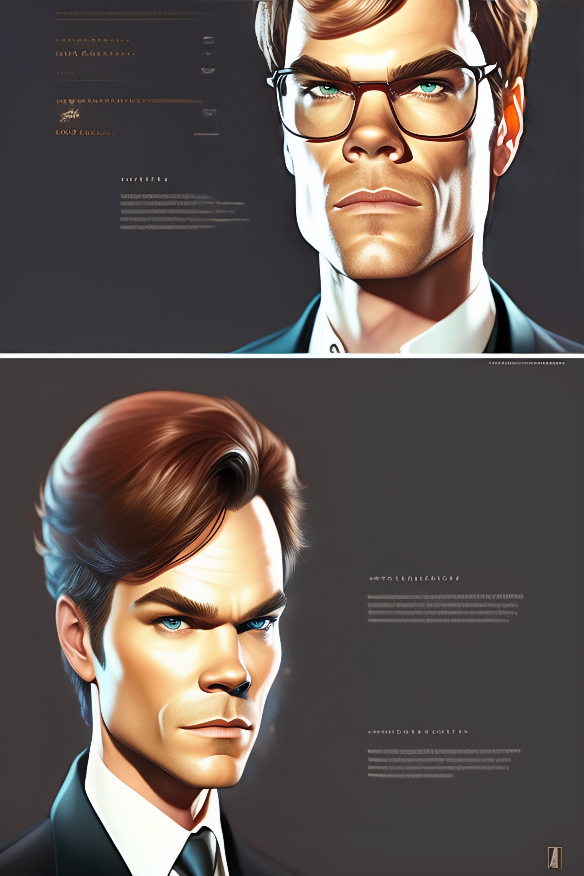 Lexica - Character concept art of Michael C. Hall as dexter | serious ...