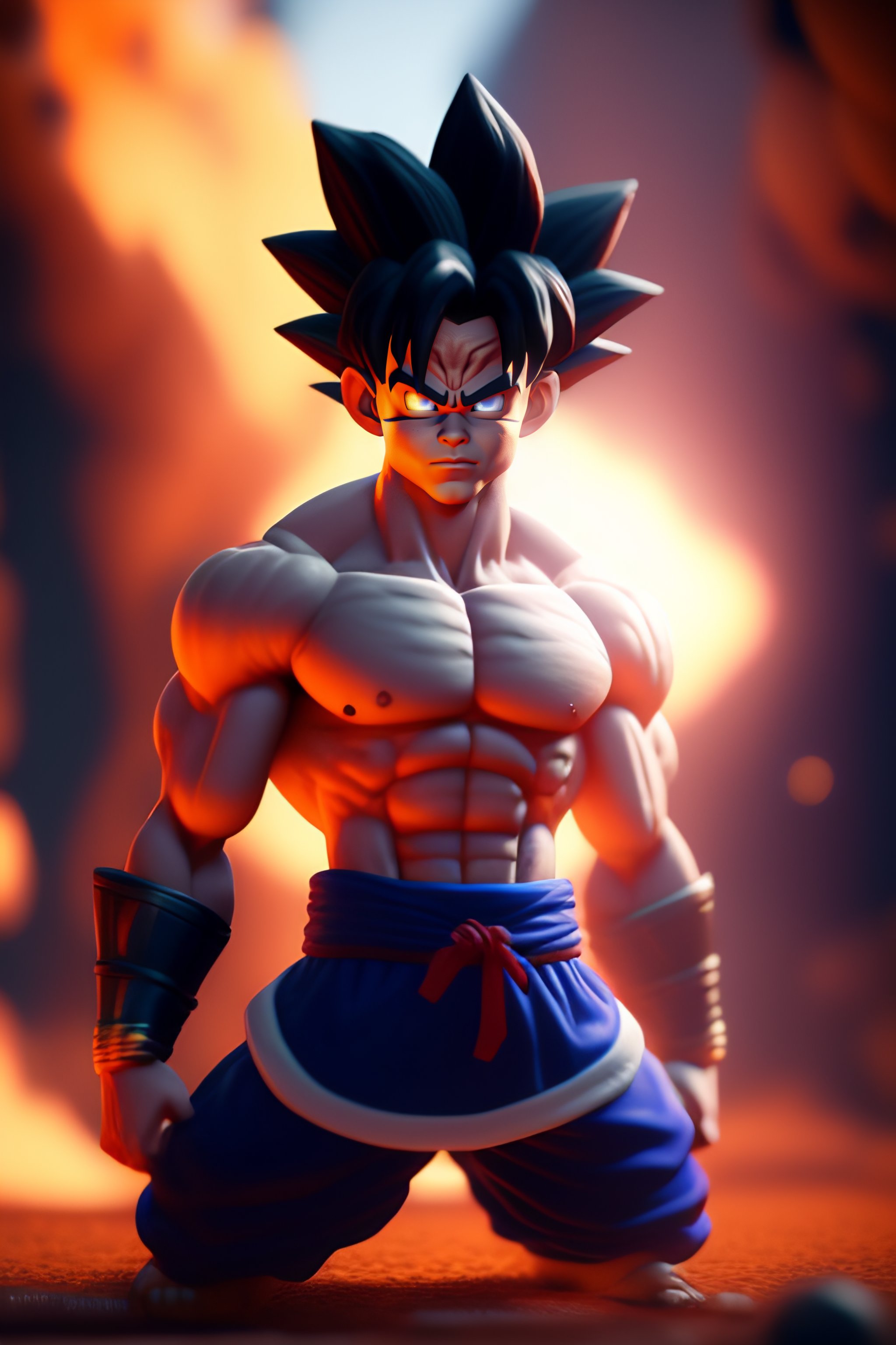 Lexica - Goku doing magic push ups with a stick, ultra realistic ...