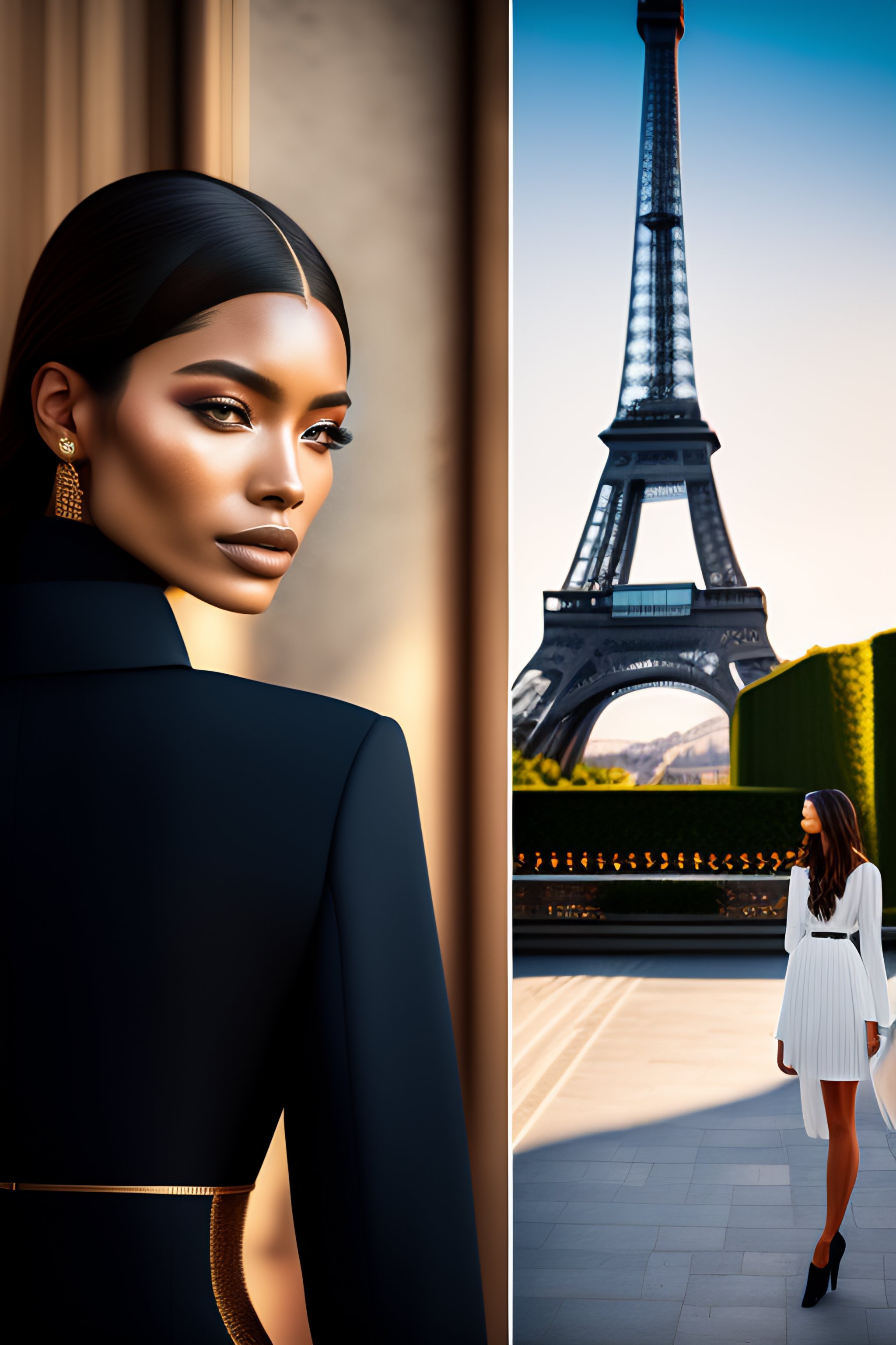 Lexica - A beautiful model in paris,model style