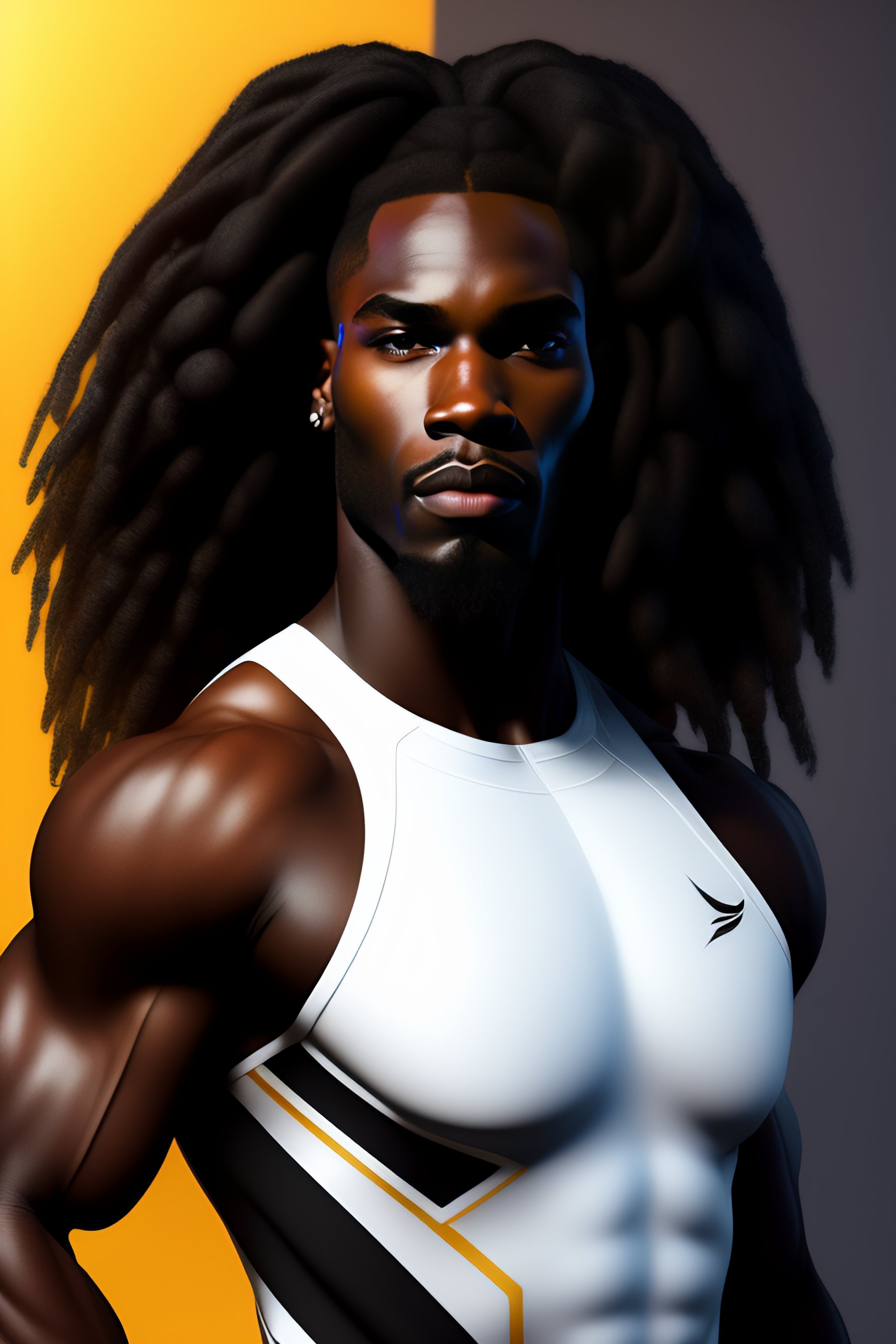 Lexica - A masculine, intellectual, athletic, tall black man, dred locks, rugged, strong african ...