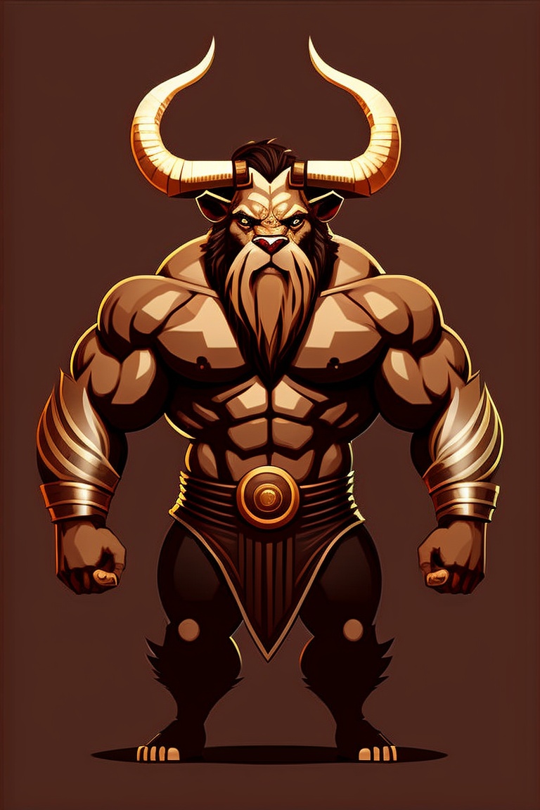 Lexica - Minotaur, half man half bull, muscular body, big horns, hooves ...