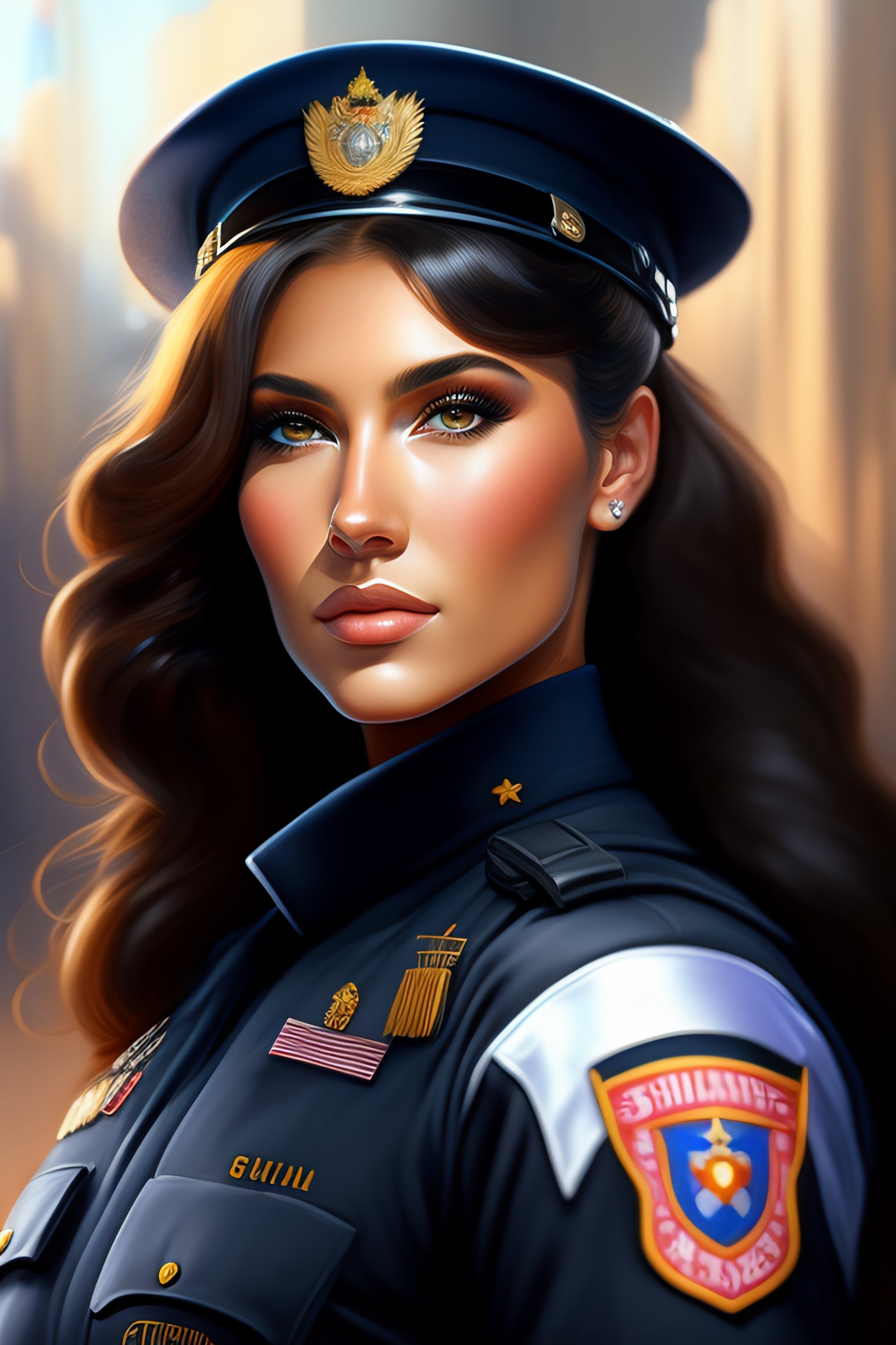 Lexica - A portrait of girl dressed as a swat police officer, highly ...