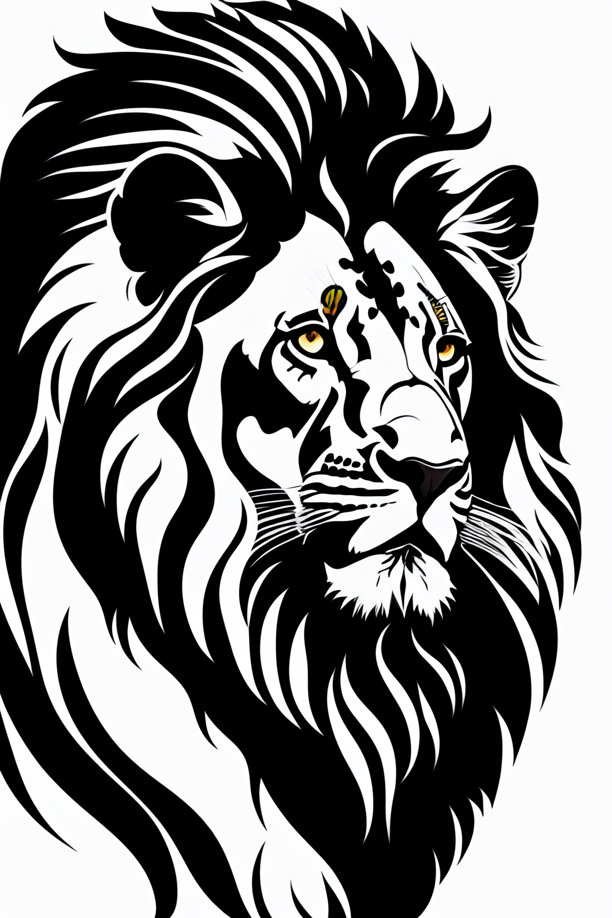 Lion Line Drawing