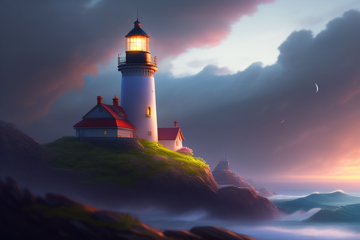 Lexica - Painting of 8k ultra-realistic lighthouse on island, heavy ...