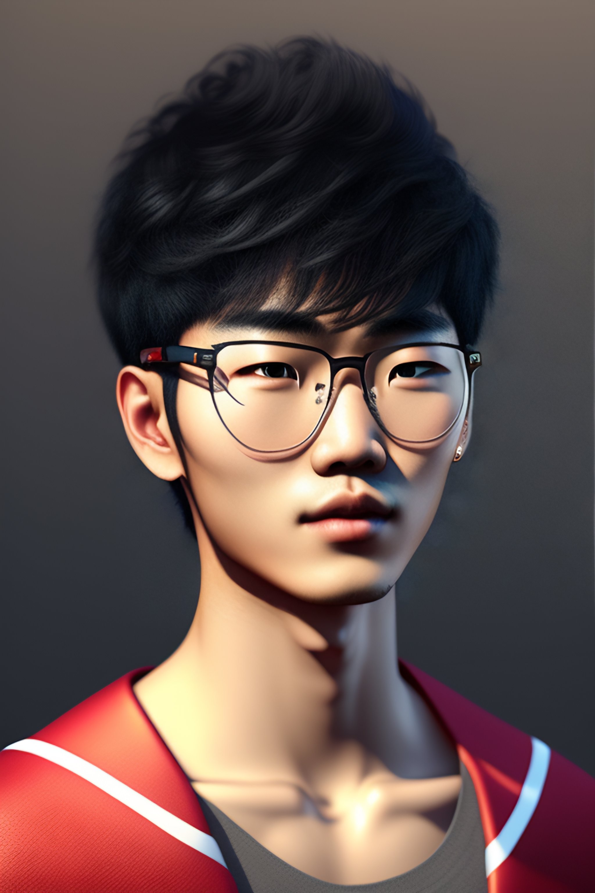 Lexica - Man, 20 years old, rounded chin, round face, less eyebrow ...